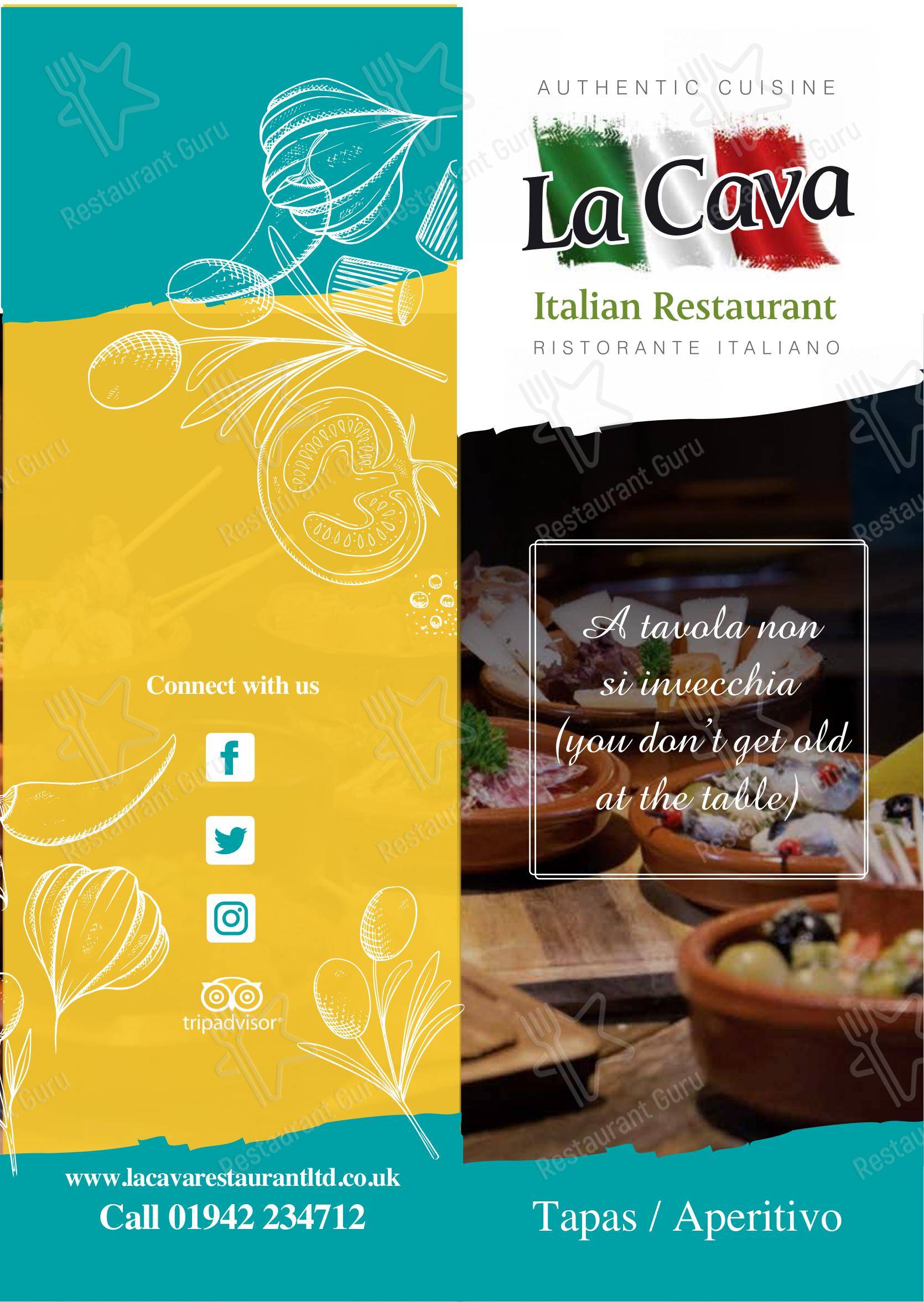 Menu at La Cava Restaurant, Wigan, 174 Wigan Rd