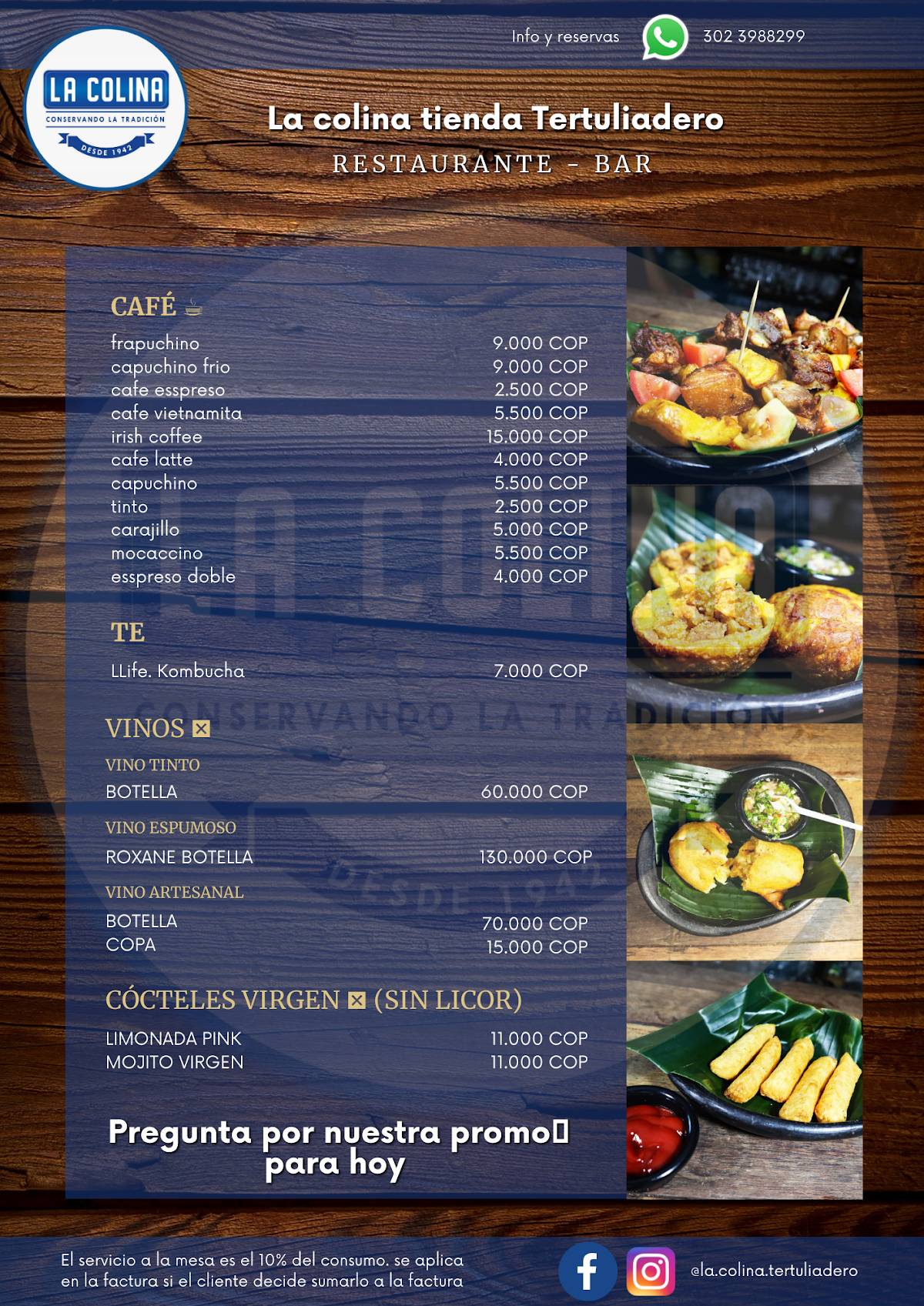 Menu at La Colina Tertuliadero pub & bar, Cali, Cl. 1 #4 - 83