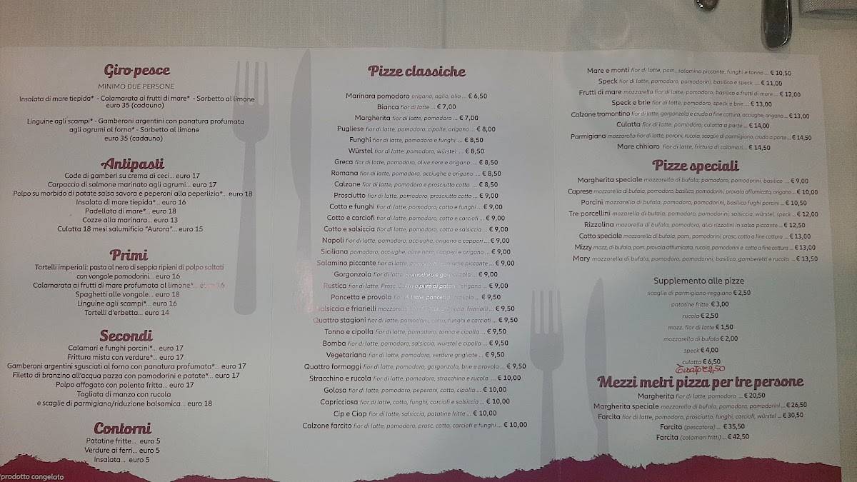 Menu da La Forchetta Alata ristorante, Fontanellato