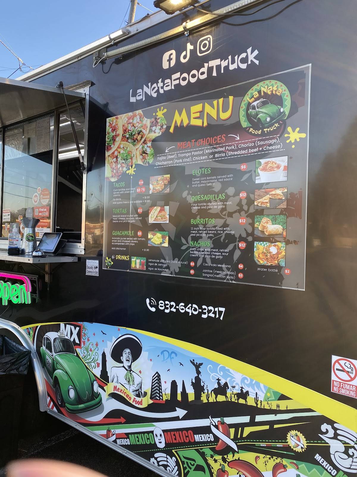 Menu at La Neta Food Truck restaurant, Atlanta