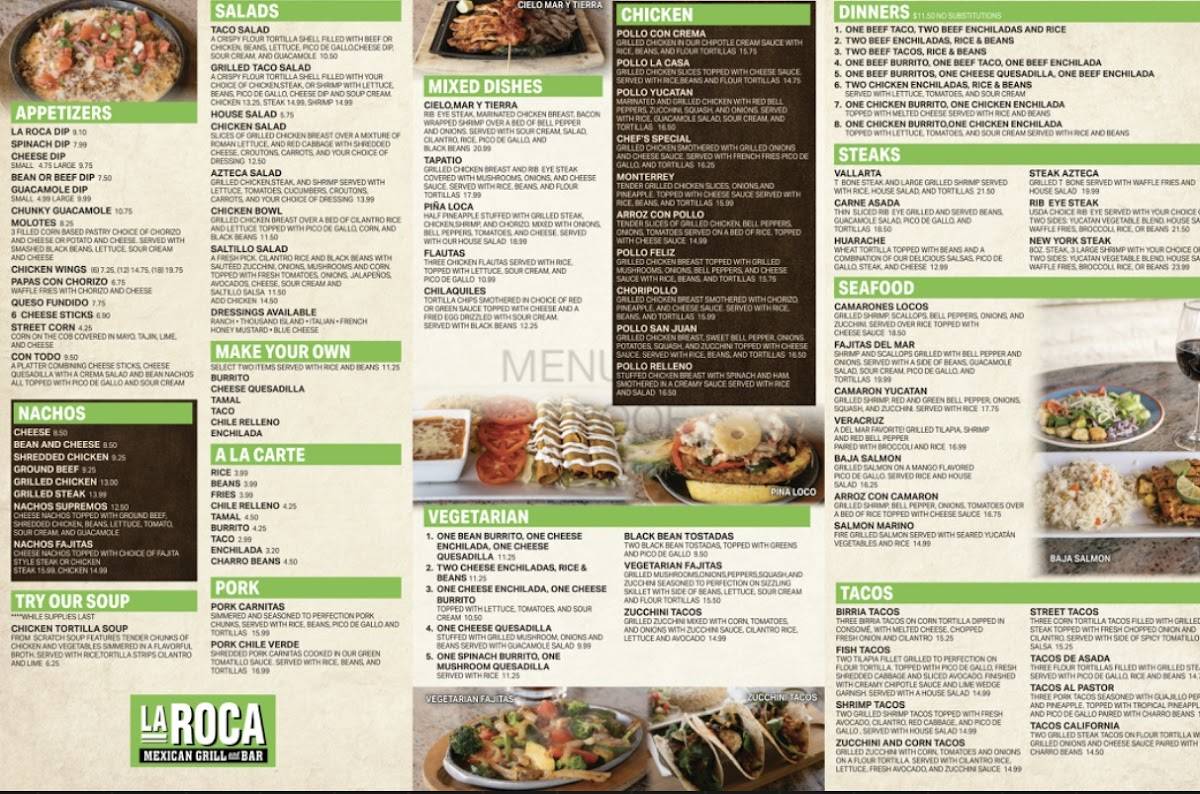 Menu at La Roca Mexican Grill and Bar, Sissonville