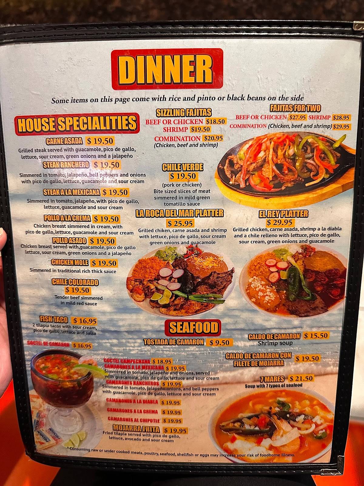 Menu at La Roca Mexican Restaurant, Newport