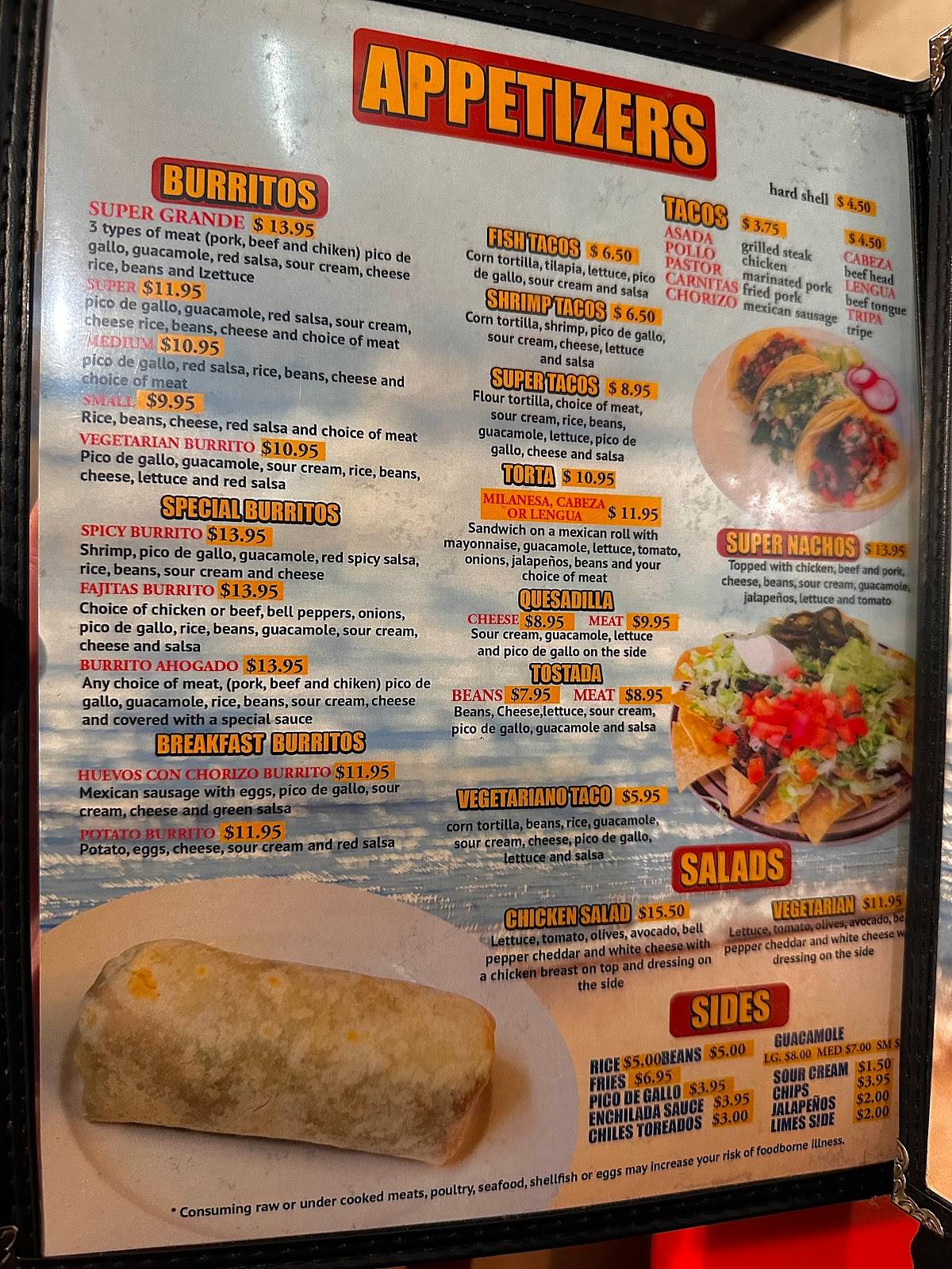 Menu at La Roca Mexican Restaurant, Newport