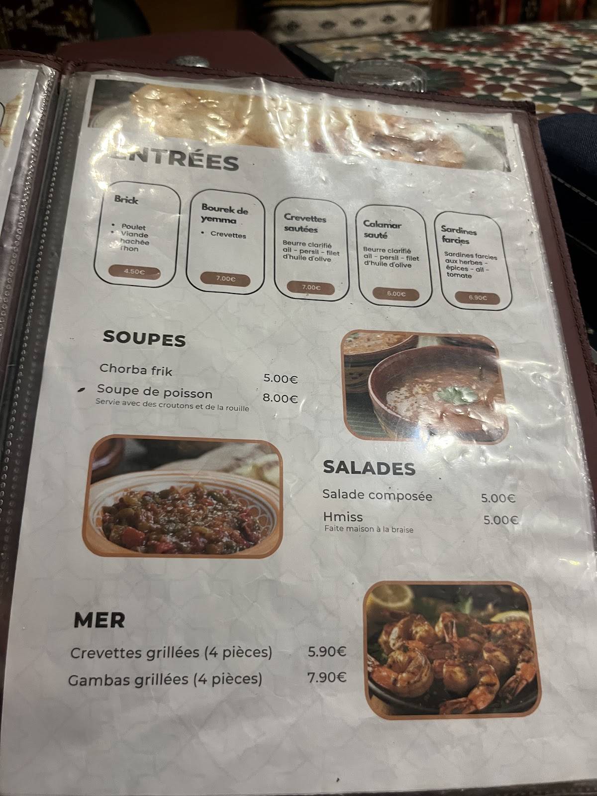 Menu au La Table de Yemma restaurant, Paris