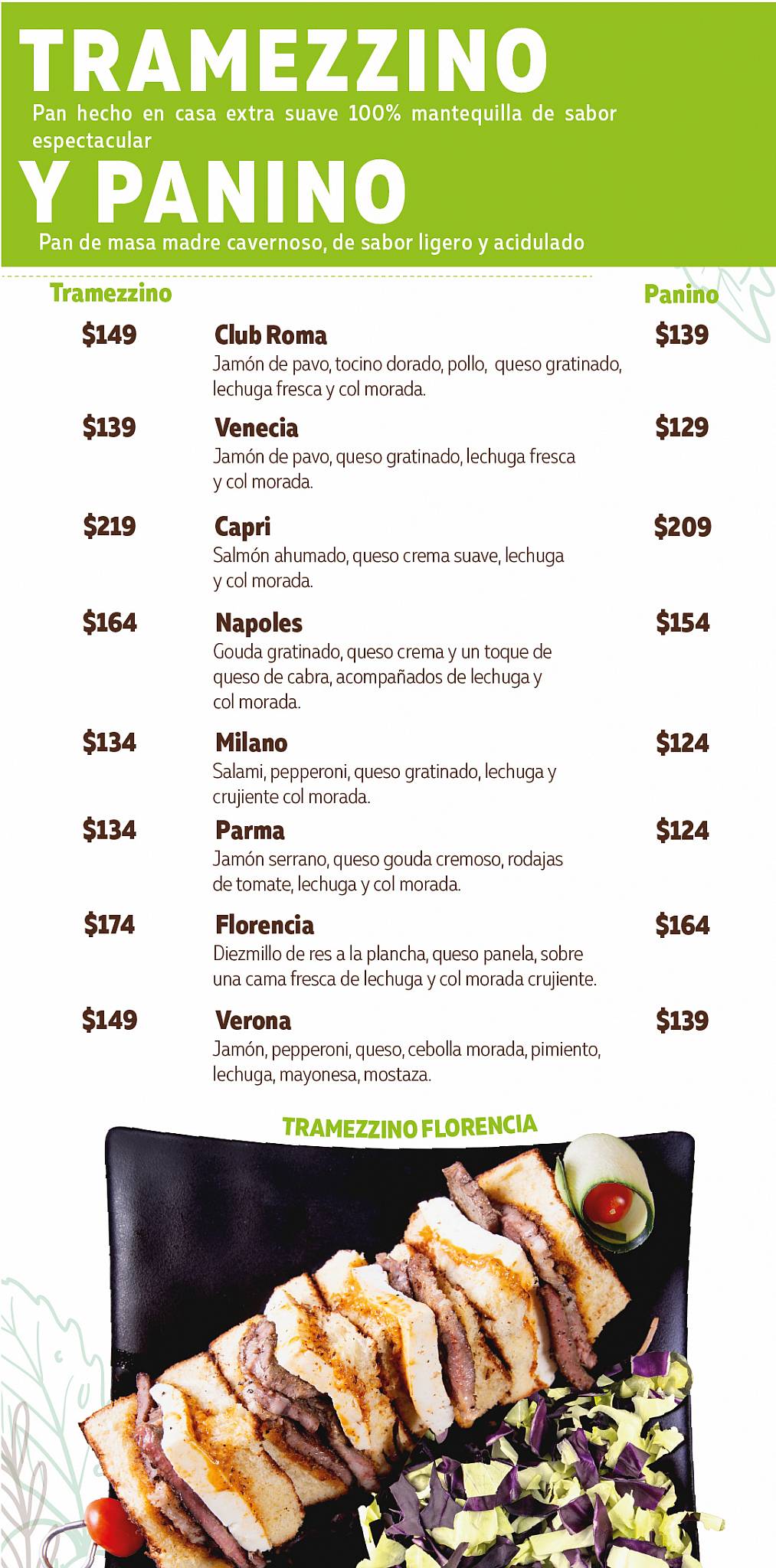 Carta de cafetería Terrazza Italiana Bosques, Aguascalientes, Sierra ...