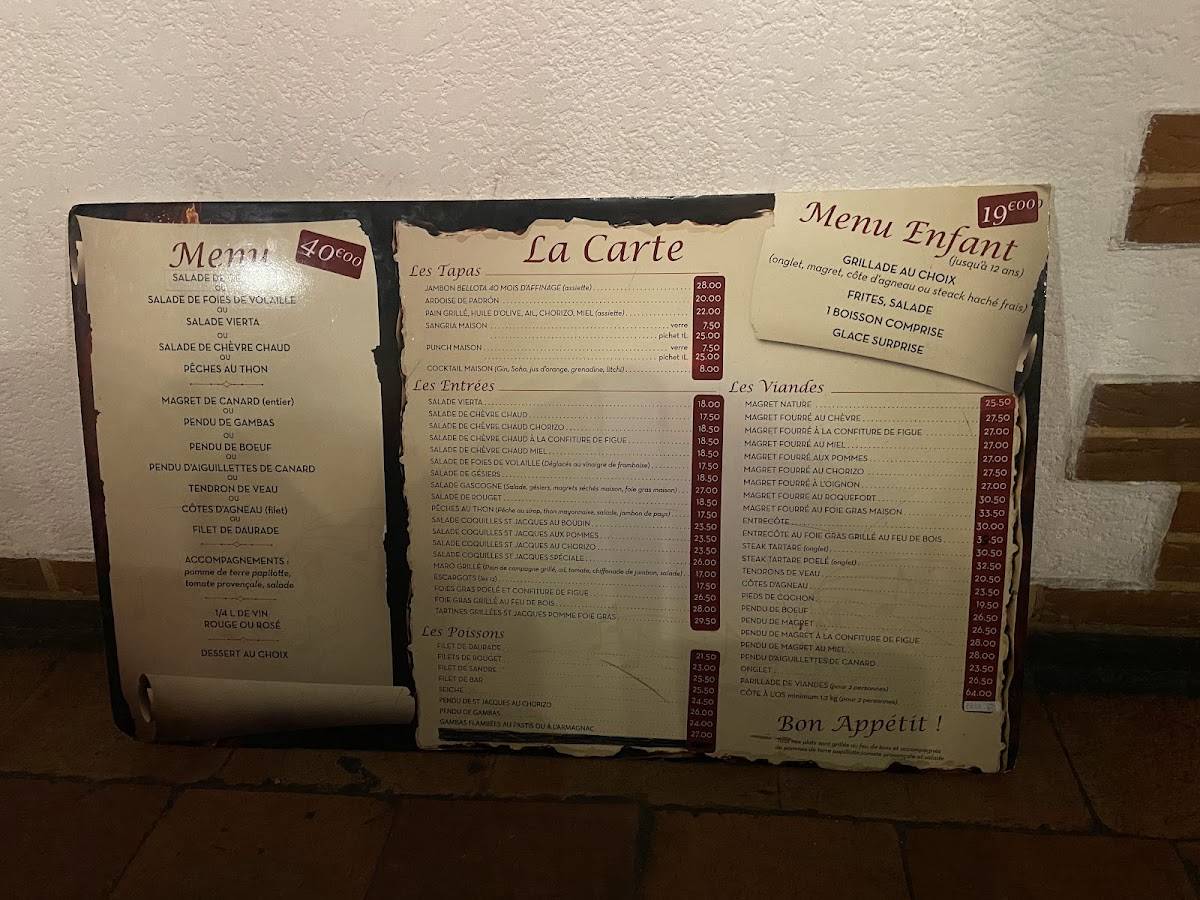 Menu au La Vierta du Tzigane restaurant, Varennes