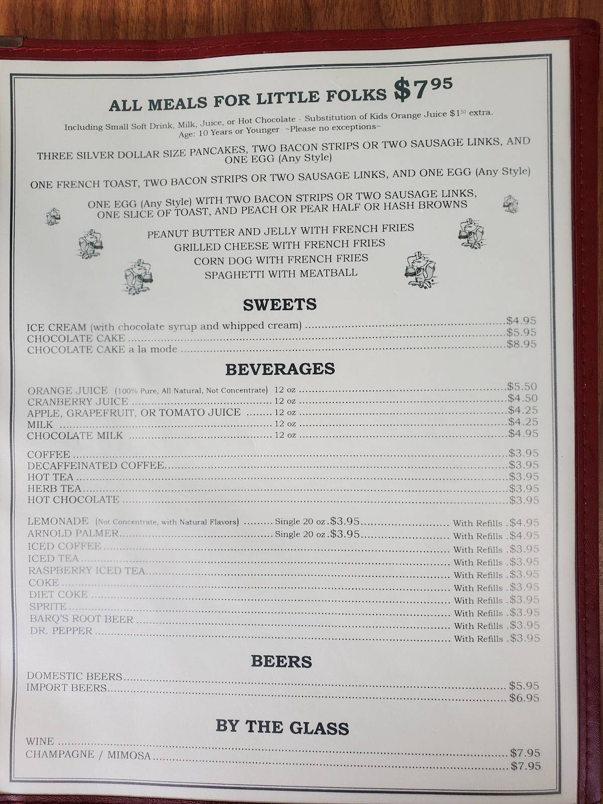 Menu at Snooty Fox restaurant, Laguna Hills