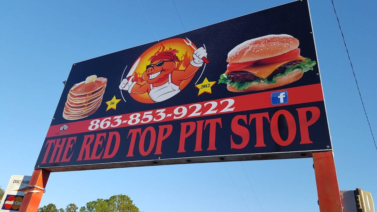 Menu at The Red Top Pit Stop BBQ, Lakeland, US Hwy 98 N