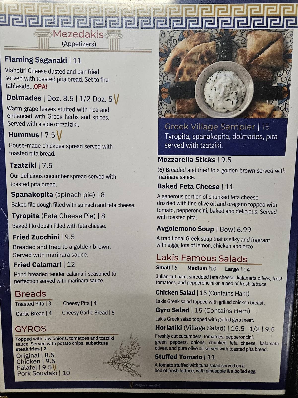 Menu at Lakis Restaurant, Ocala