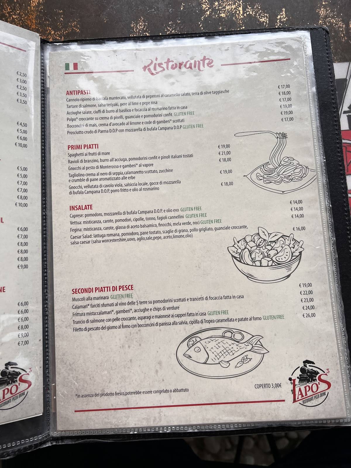 Menu da Lapo's³ Restaurant, Pizza & Drink - Monterosso Al Mare ...