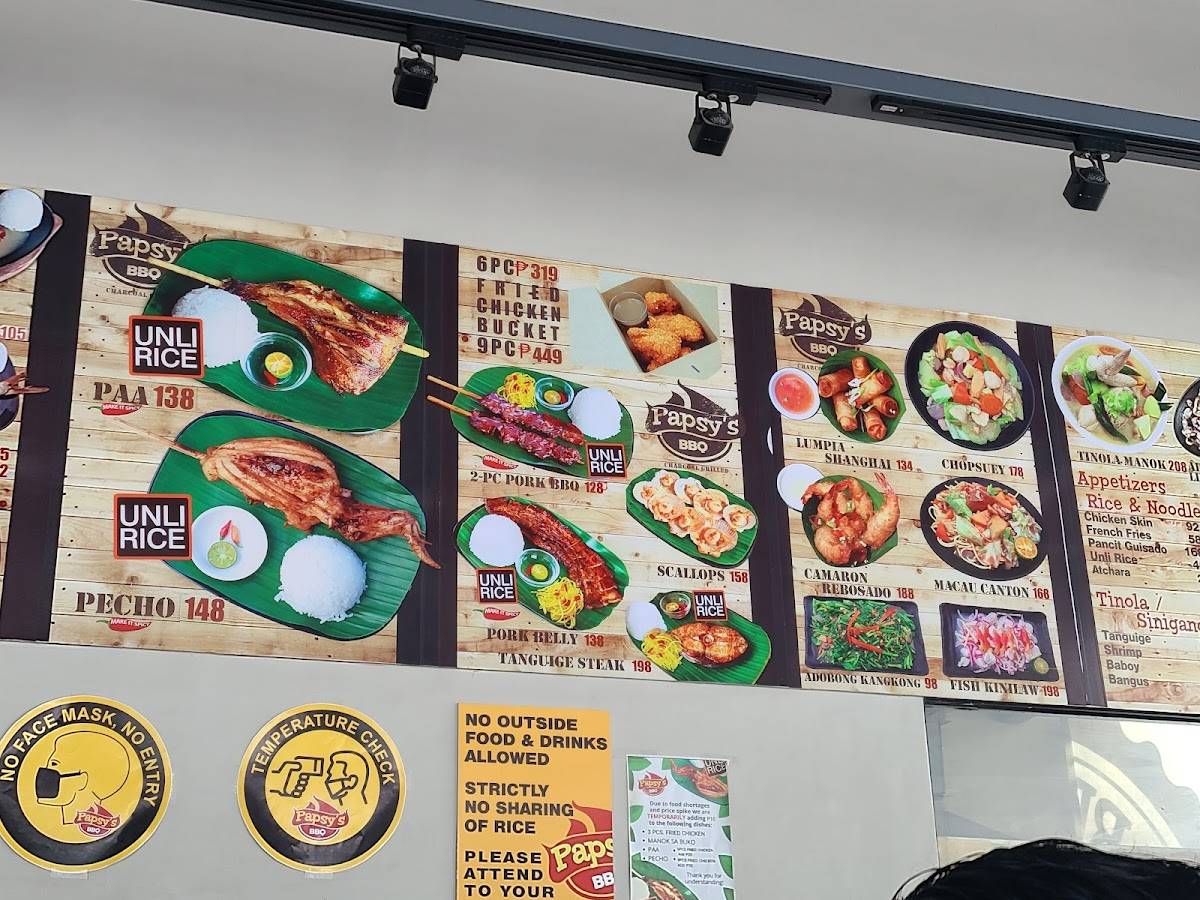 Carta de Papsy's BBQ City Time Square Mactan, Lapulapu
