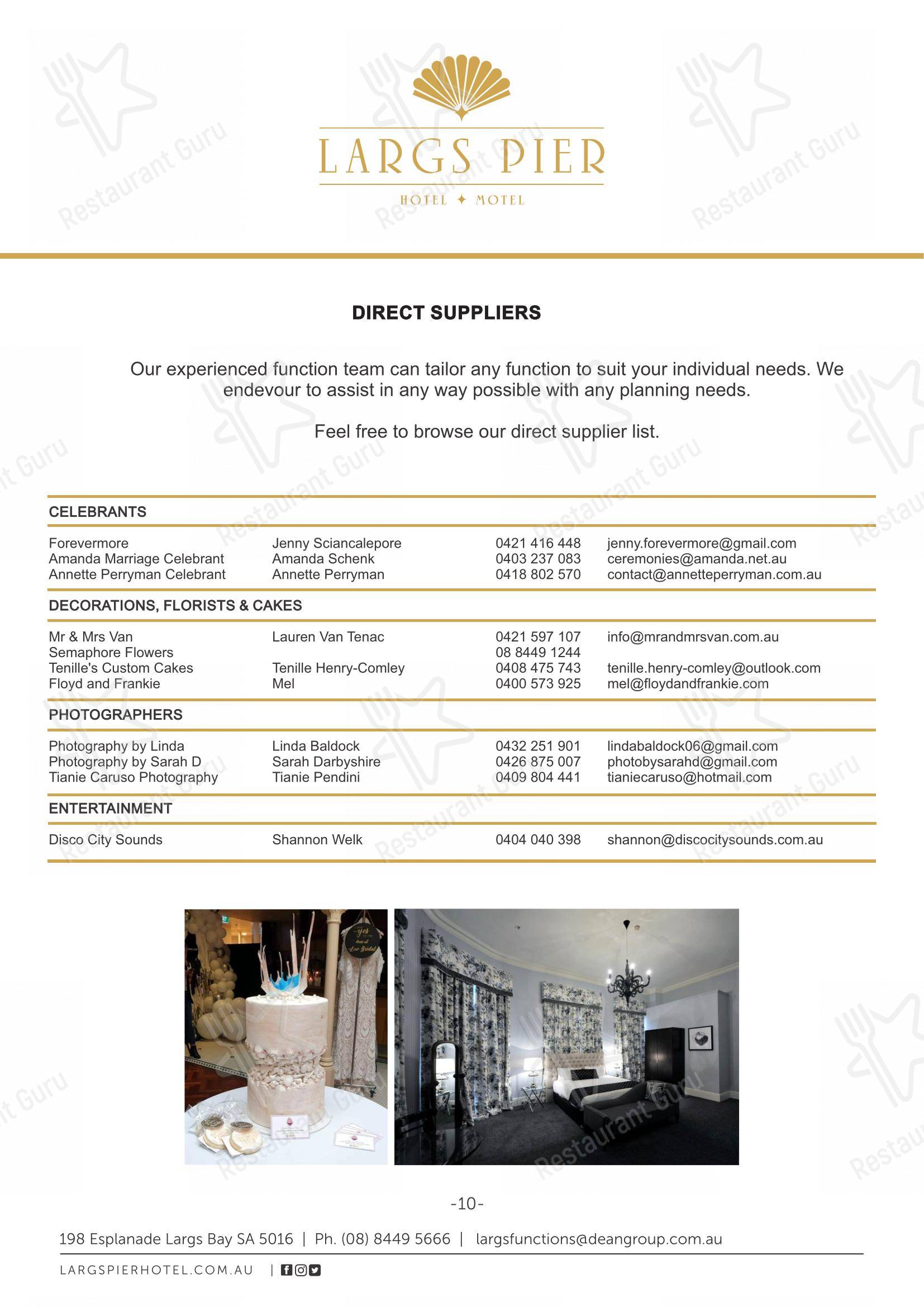 Menu at Largs Pier Hotel pub & bar, Largs Bay
