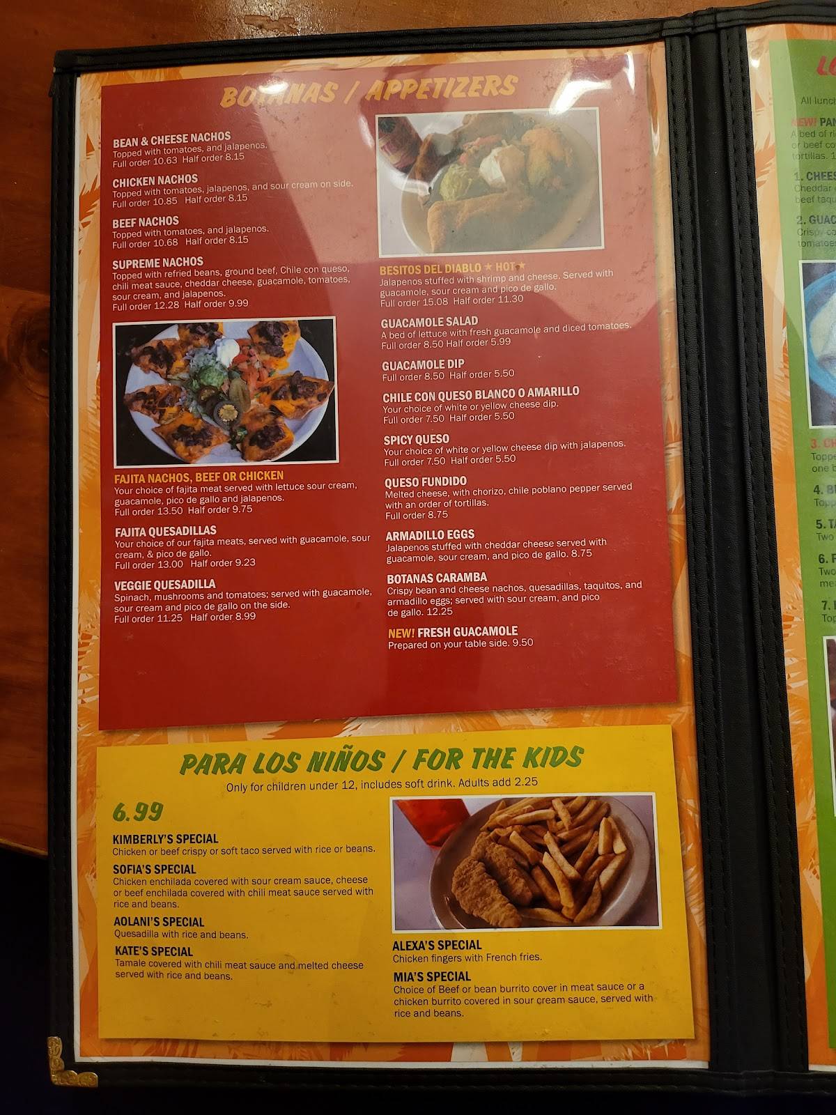 Menu at Las Palmas restaurant, Springdale, E Henri De Tonti Blvd