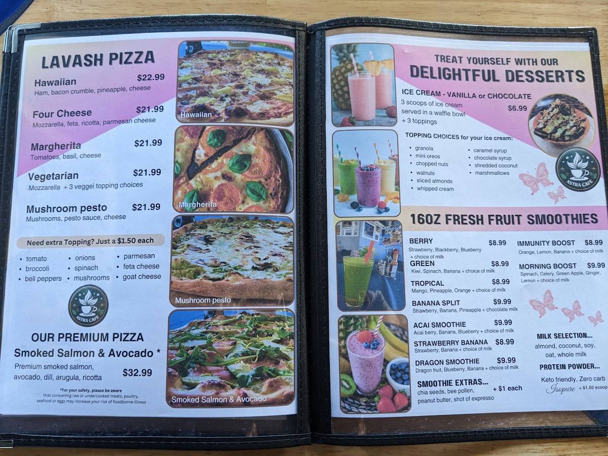 Menu at Astra Cafe, Las Vegas, S Rainbow Blvd Ste 106