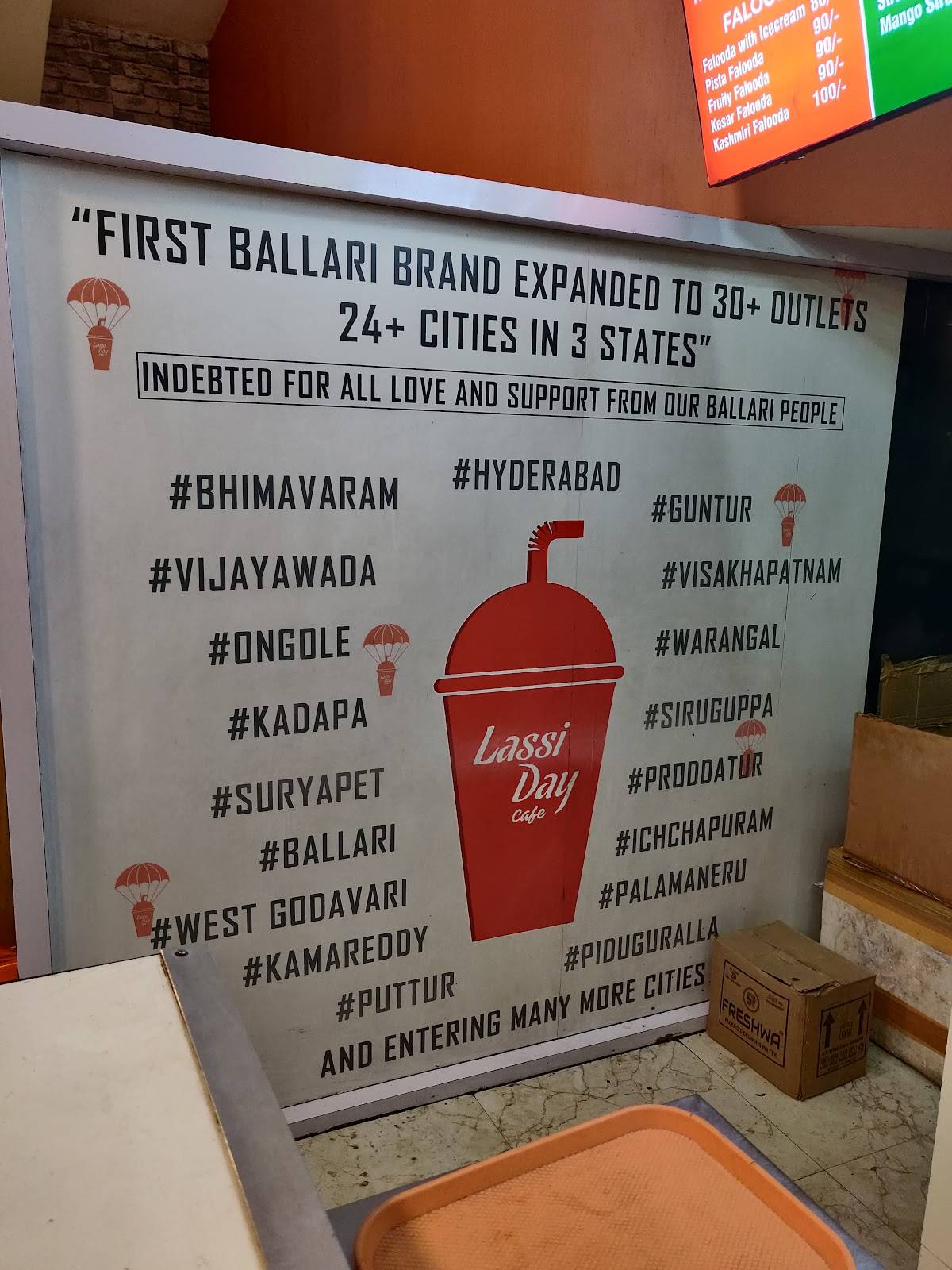 Menu at Lassi Day cafe, Ballari, Infantry Road