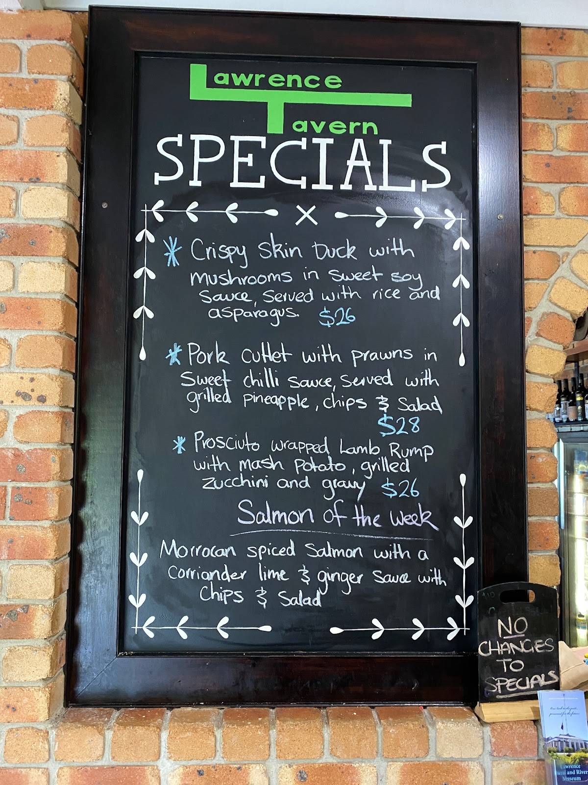 Menu at Lawrence Tavern pub & bar, Lawrence