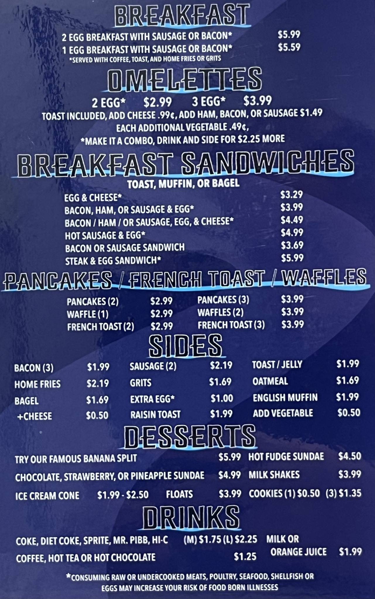 Menu at The Creek Grill, Chesapeake