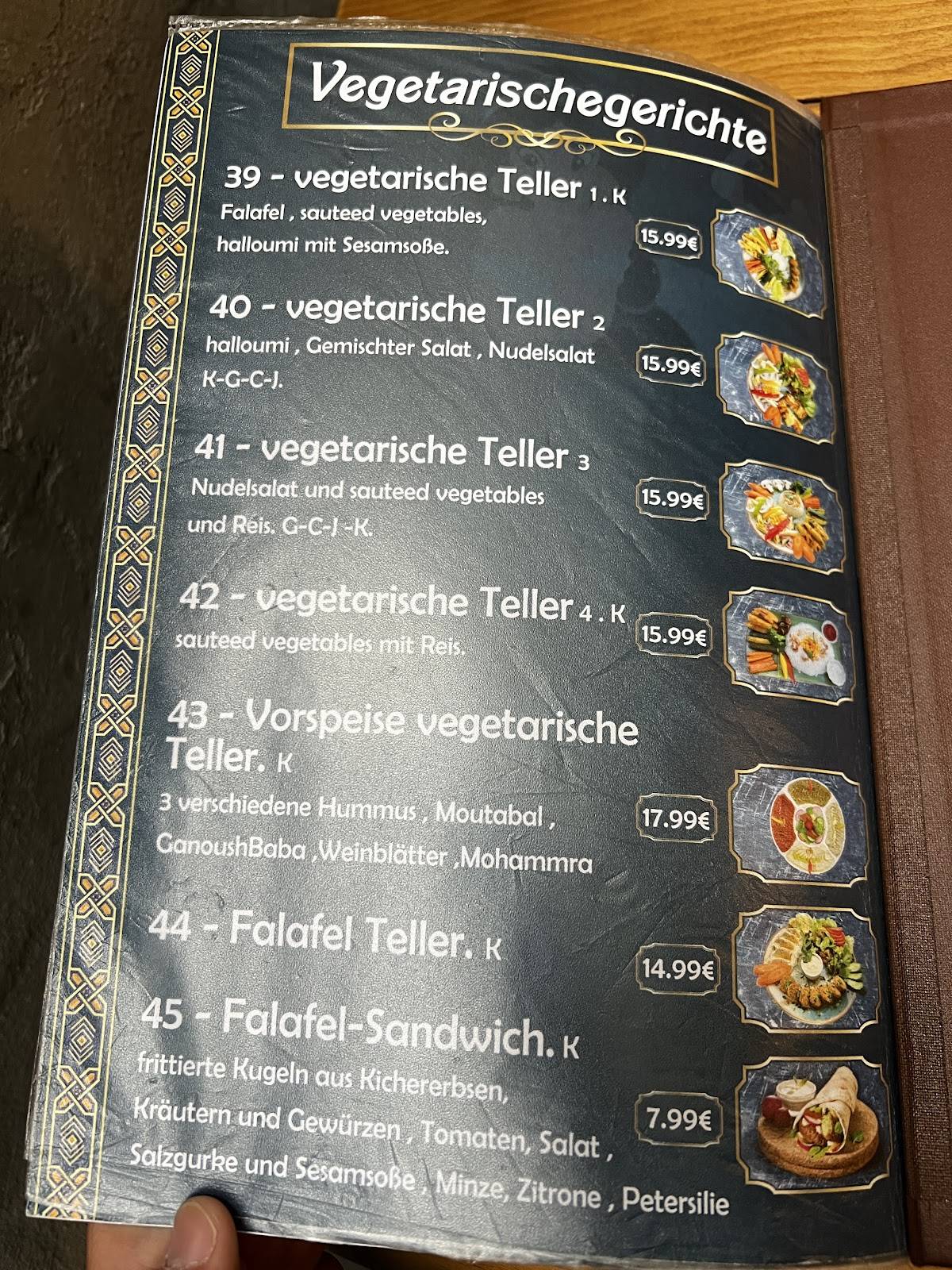 Speisekarte von Layaly Beirut restaurant, FREIBURG IM BREISGAU