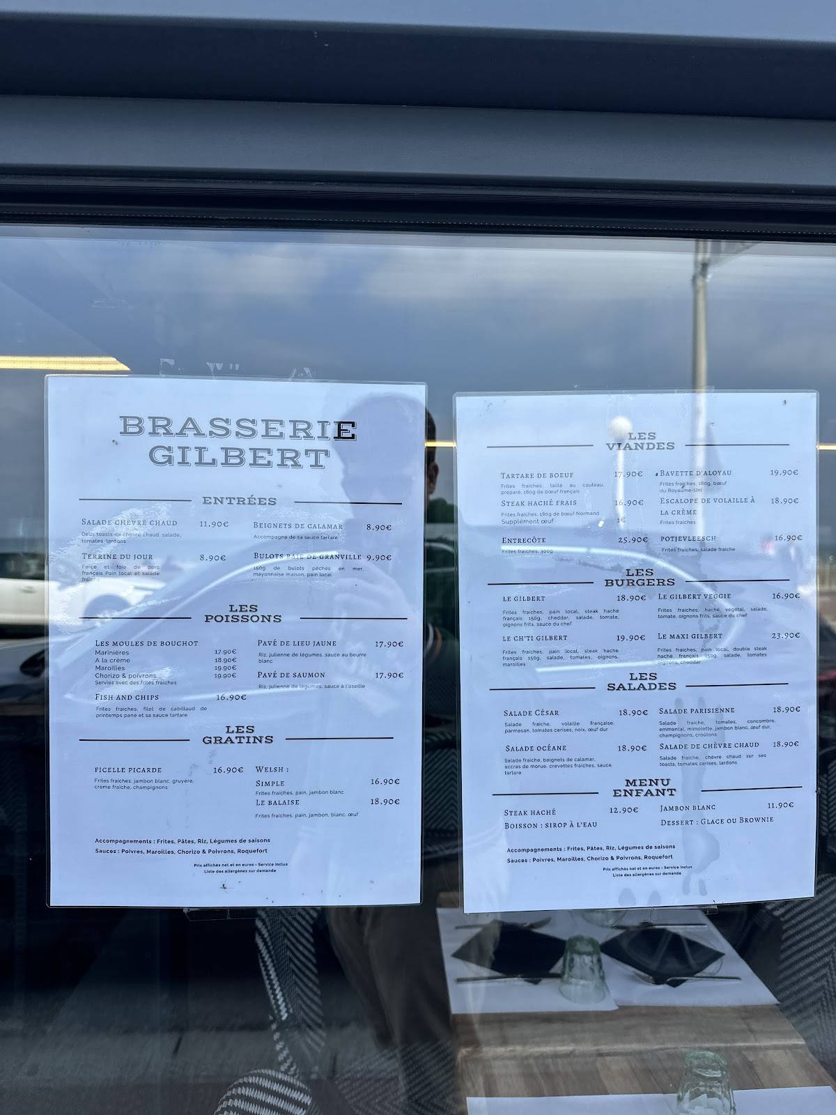 Menu au Le Chantilly restaurant, Berck
