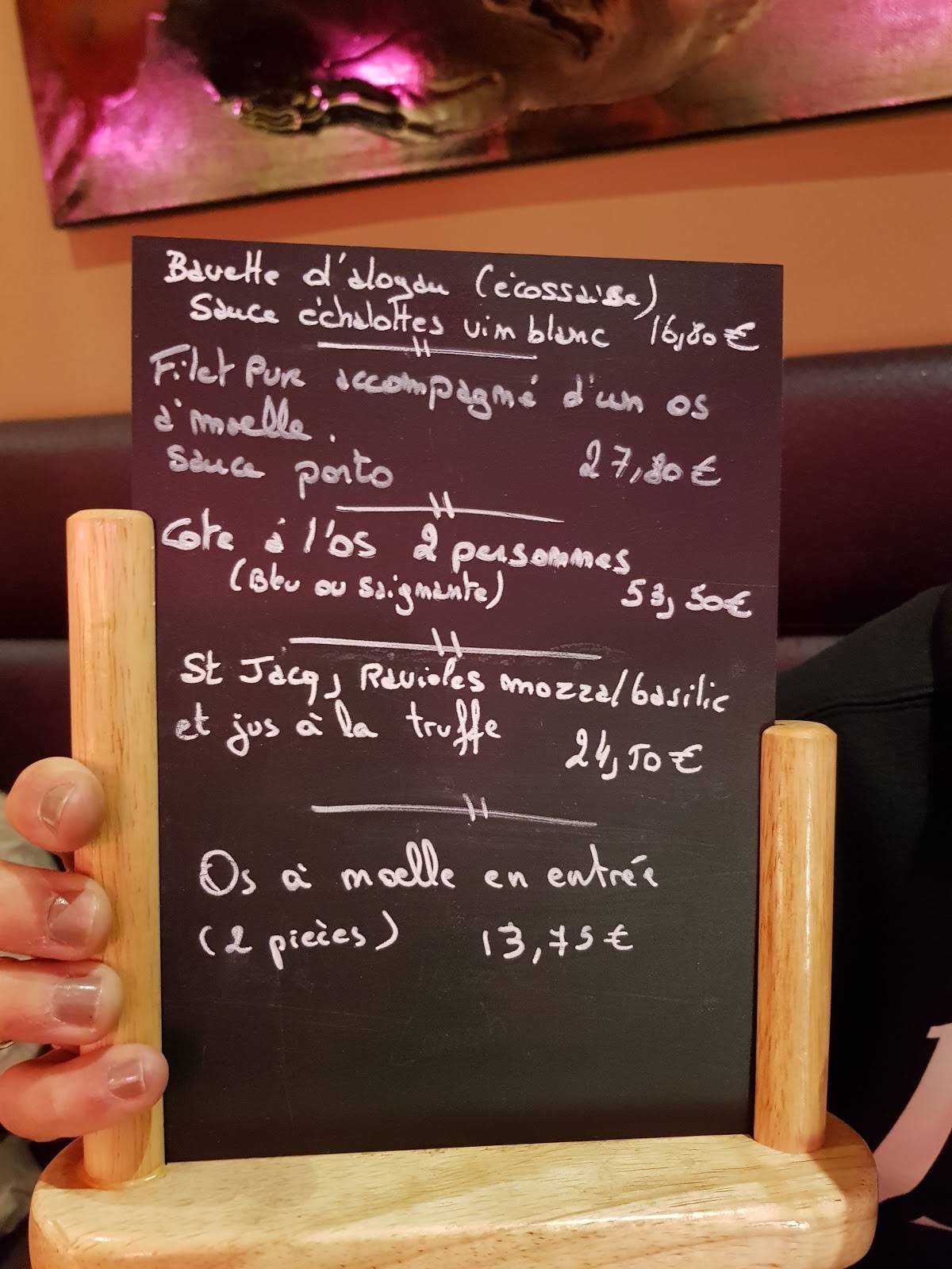Menu au Les Enfants Terribles, Tournai