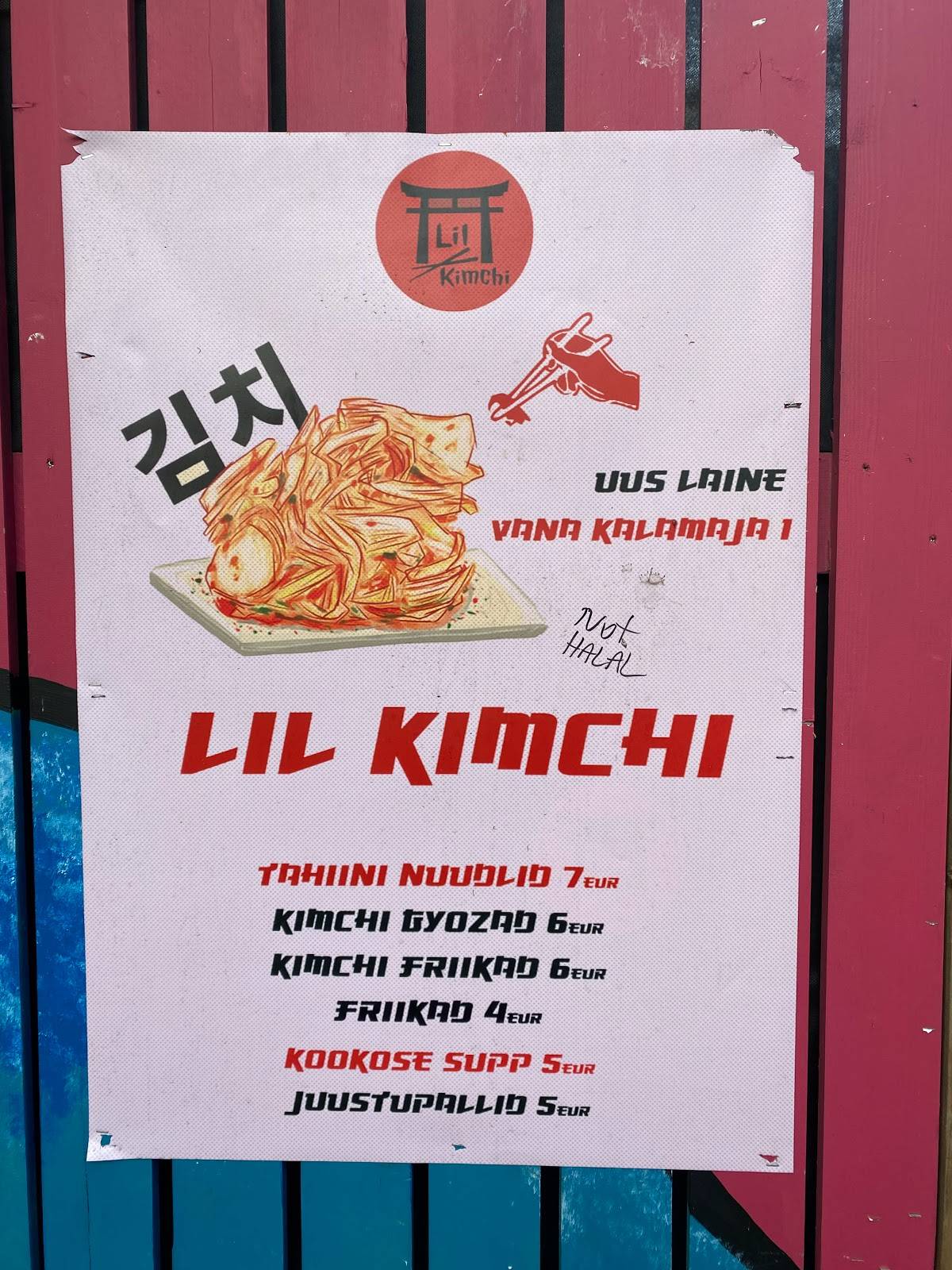 Speisekarte von Lil Kimchi restaurant, Tallinn