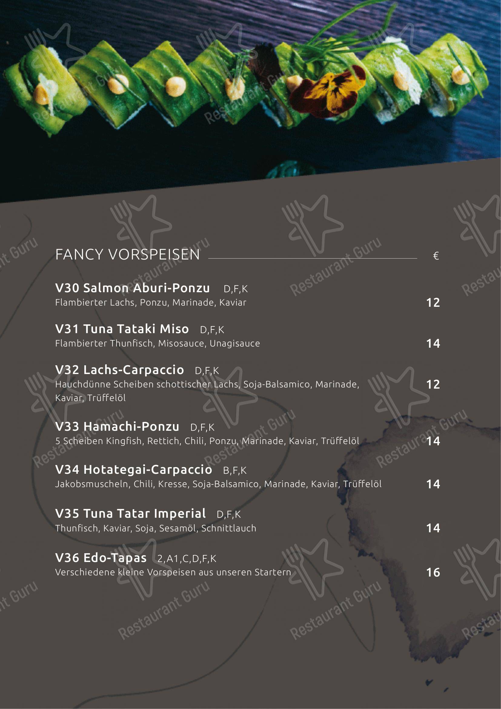 Speisekarte von Edo Restaurant, Limburg an der Lahn