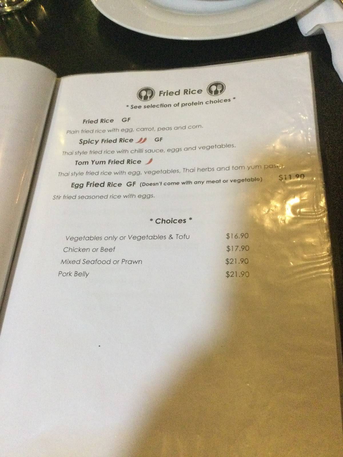 Menu at Limlong Thai Restaurant, Forster