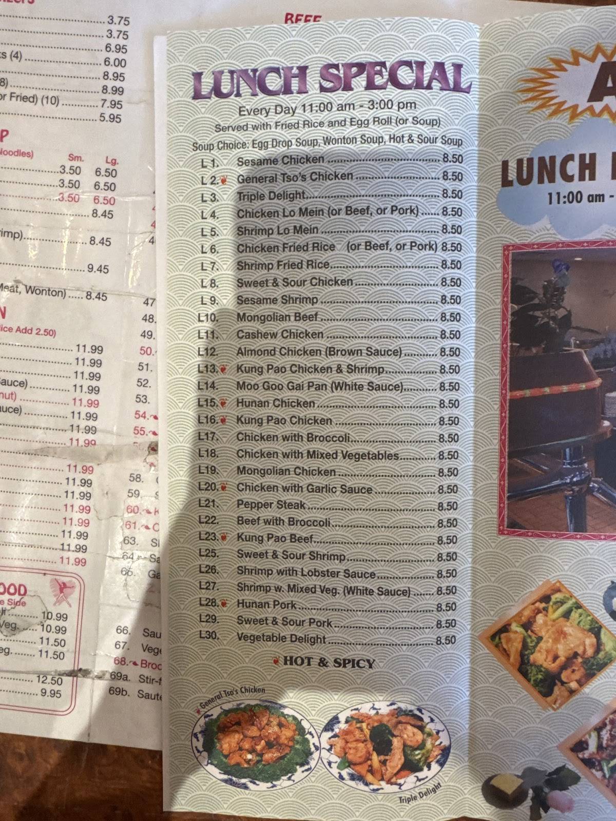 Menu at Lin Garden restaurant, Jasper, 300 Hwy 78 E