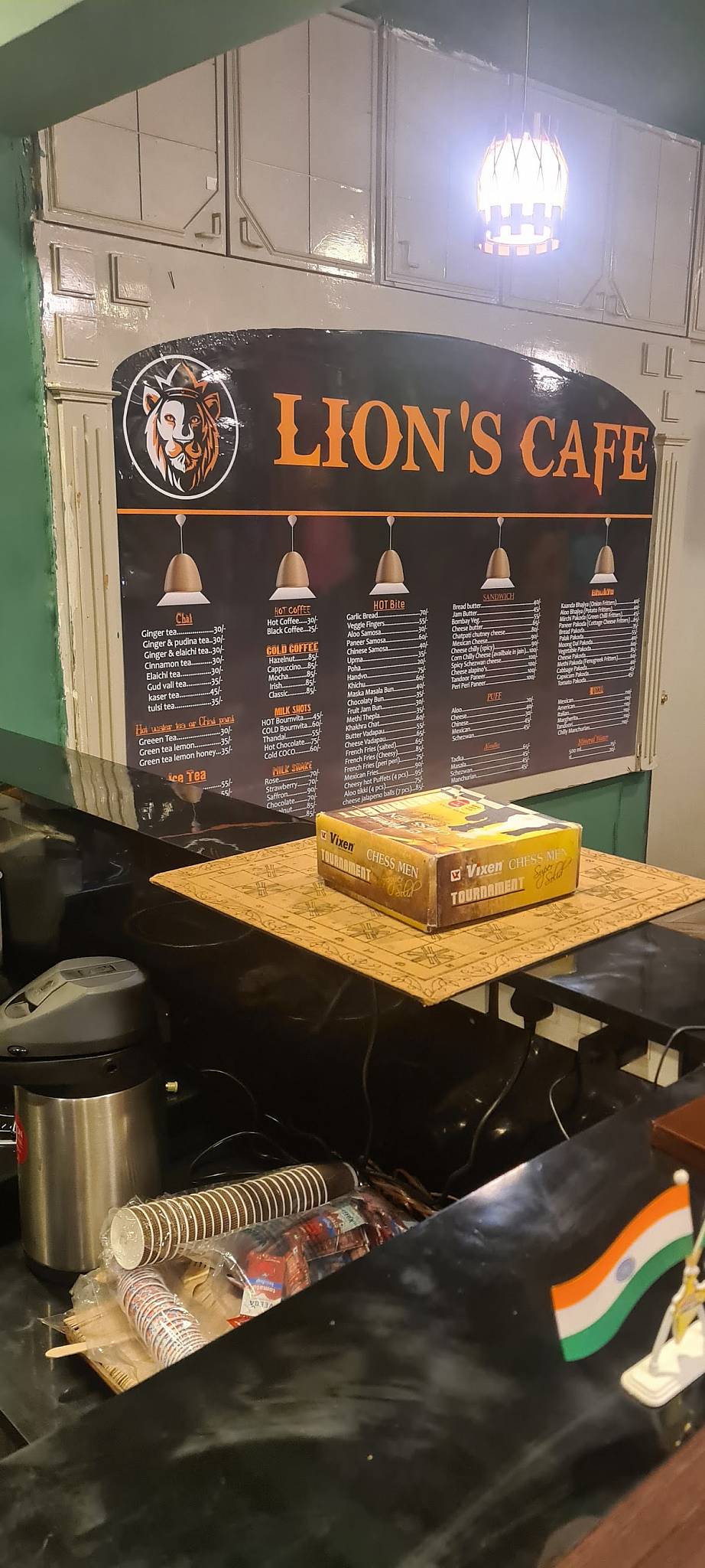 Menu at Lion's Cafe, Vadodara