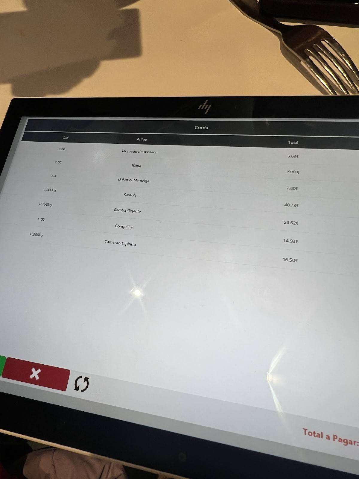 Menu at Restaurant - Cervejaria Ramiro, Lisbon, Av. Alm. Reis 1 H