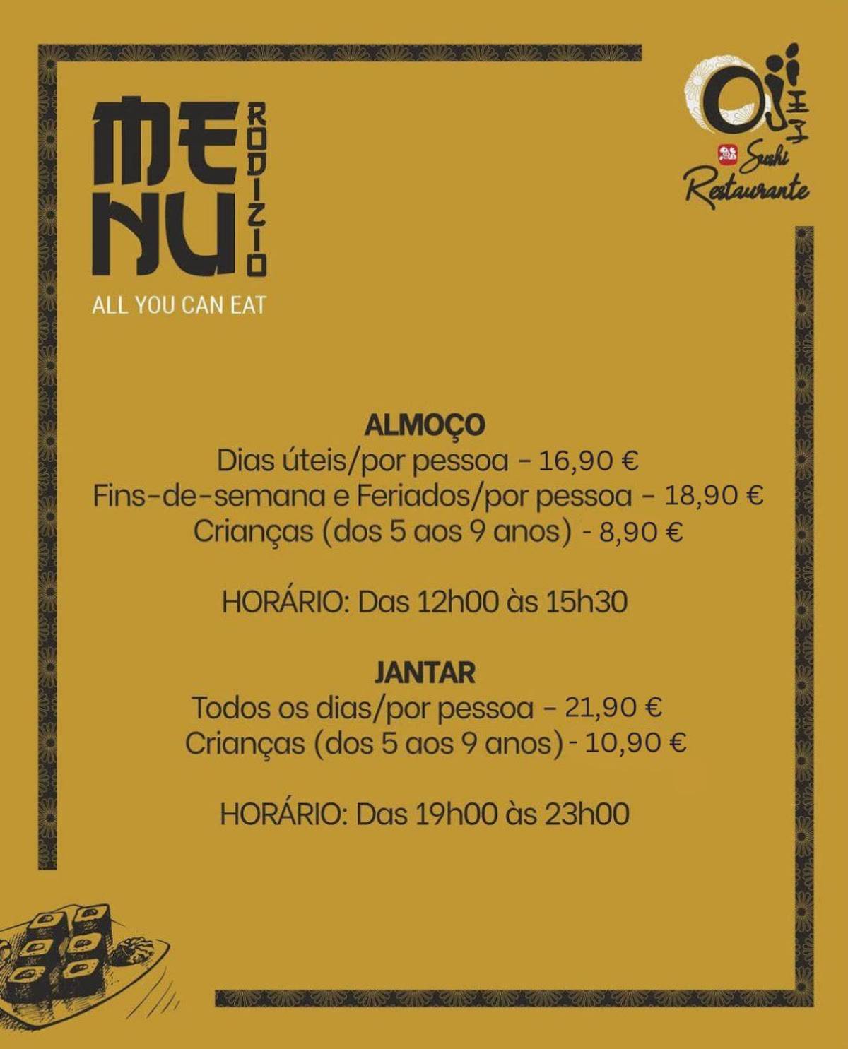 Menu em Oji Sushi São Sebastião restaurante, Lisboa
