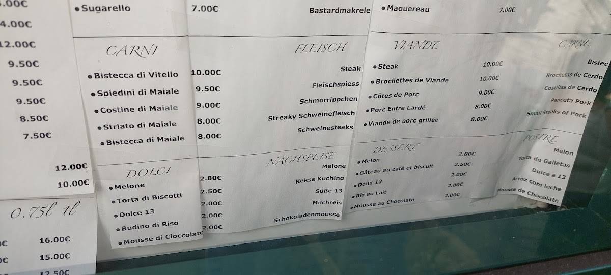 Menu at Pateo 13 restaurant, Lisbon, Calçadinha de Santo Estêvão N°13