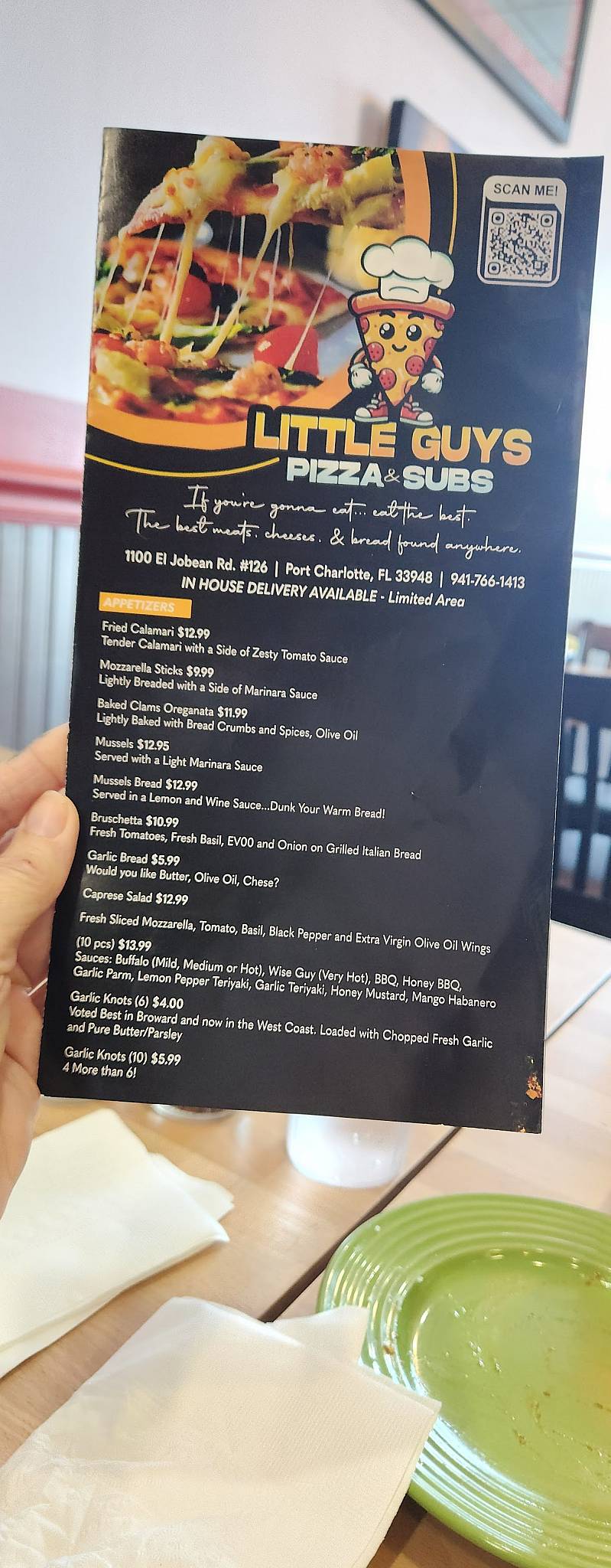 Menu at Little Guys Pizza And Subs pizzeria, Port Charlotte