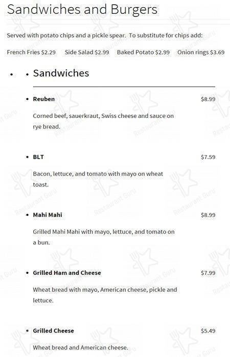 Menu at Buffalo Grill restaurant, Little Rock, Rebsamen Park Rd