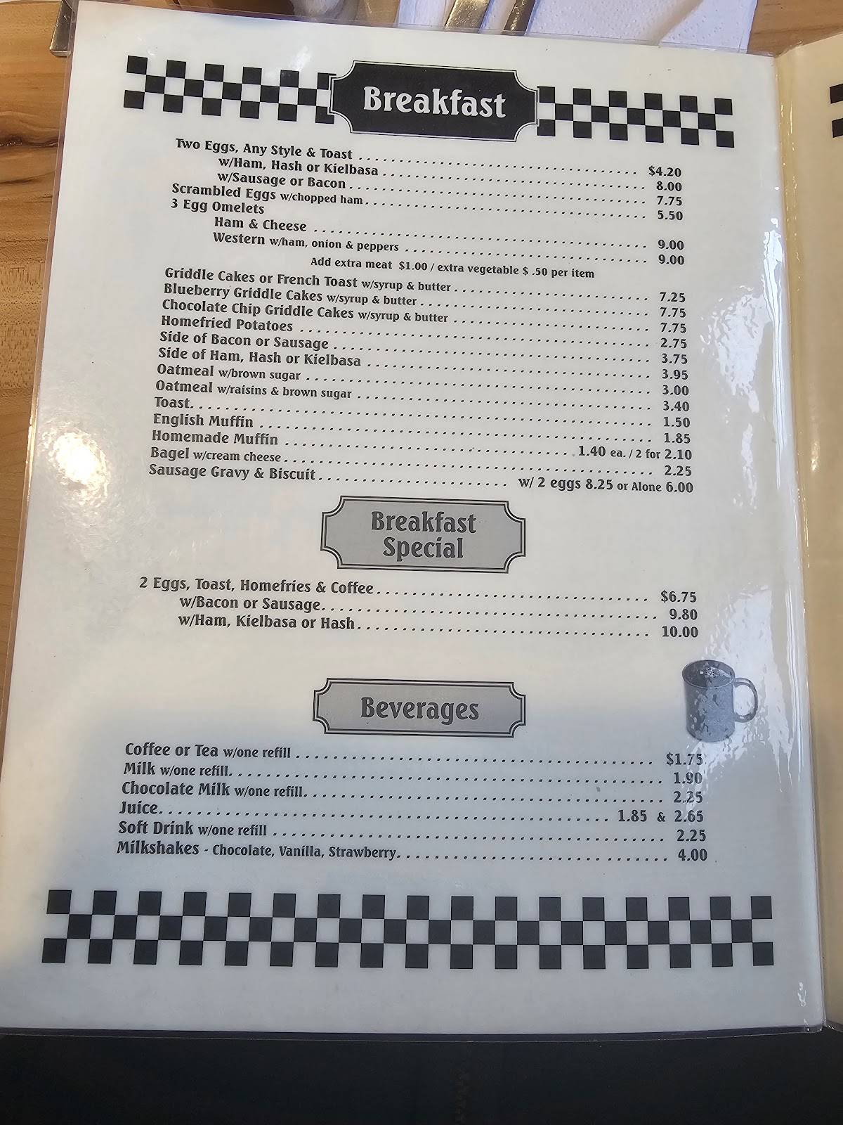 Menu at Lloyd's of Lowville restaurant, Lowville