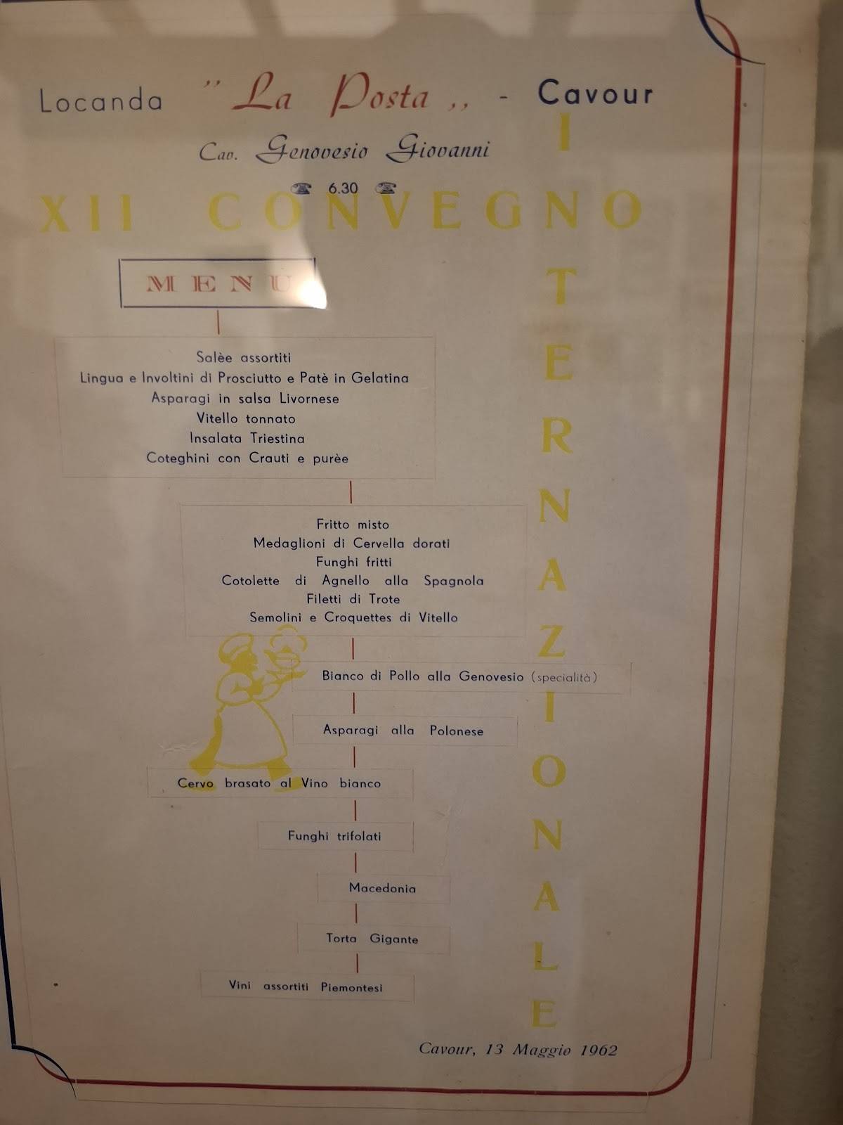 Menu at Locanda La Posta restaurant, Cavour