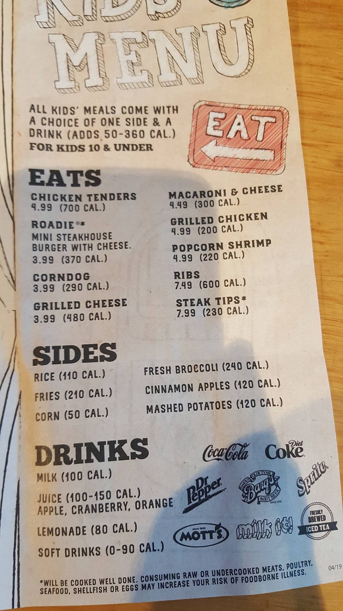 Menu at Logan's Roadhouse BBQ, Lufkin