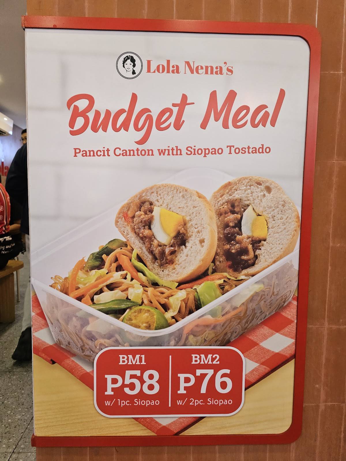 Menu at Lola Nena's restaurant, Quezon City