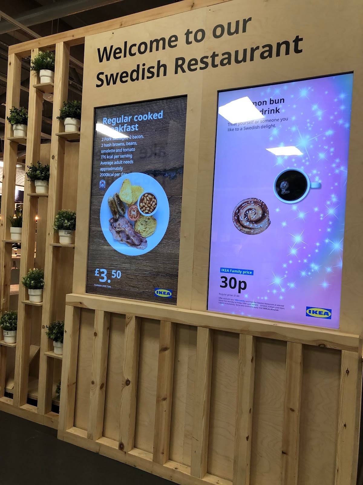 Menu at IKEA Restaurant Greenwich, London, 55-57 Bugsby's Way