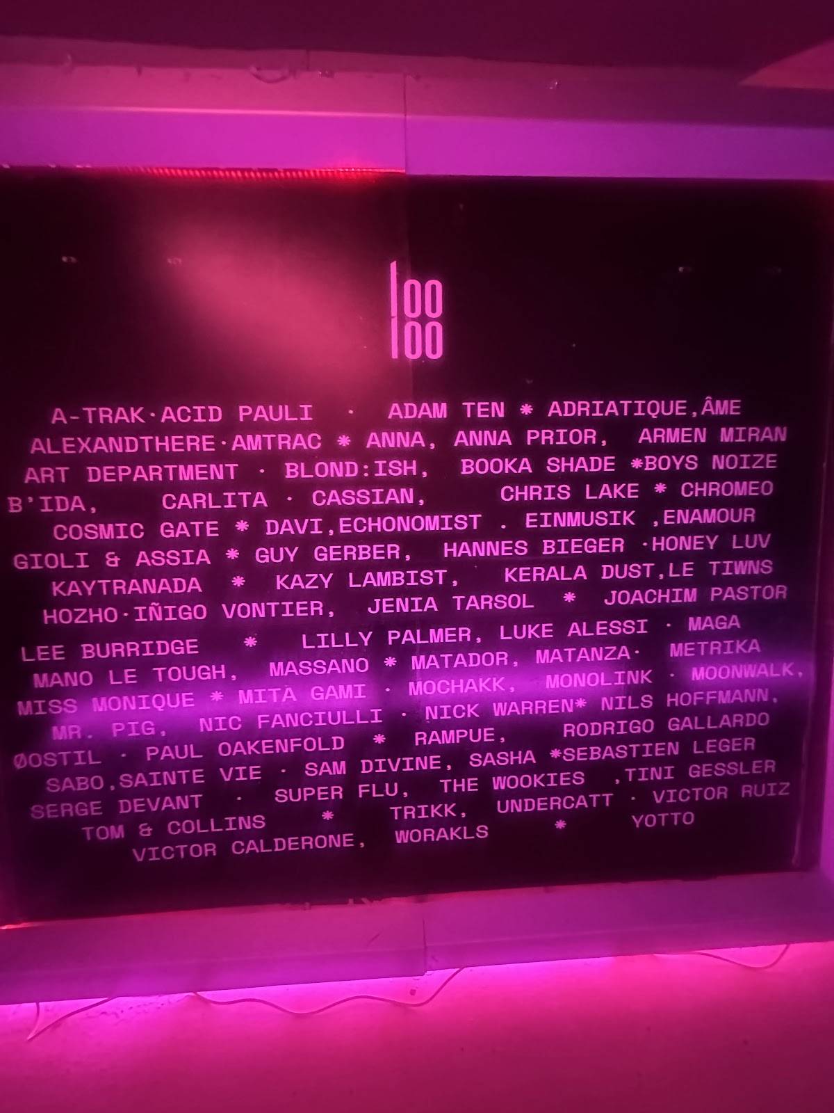 Carta del club LooLoo Studio, Mexico