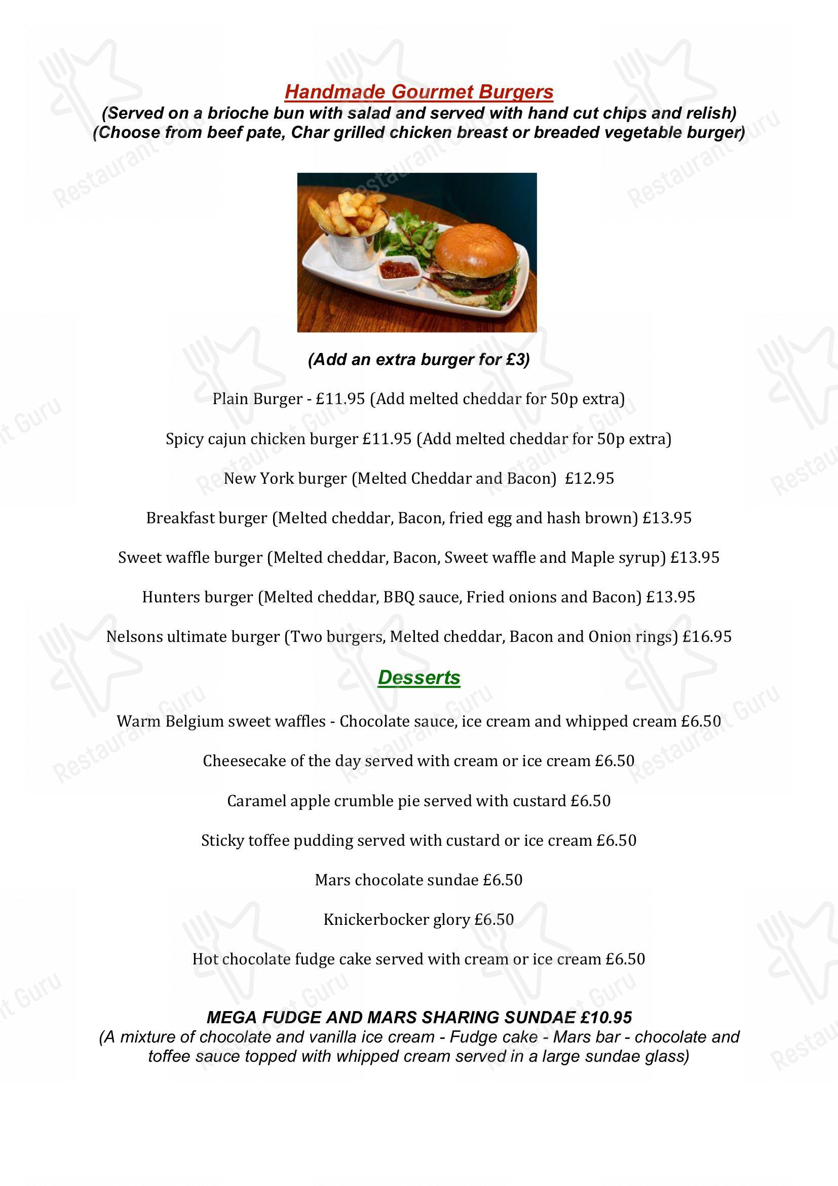 Menu at Lord Nelson Hoylandswaine pub & bar, Sheffield, Barnsley Rd