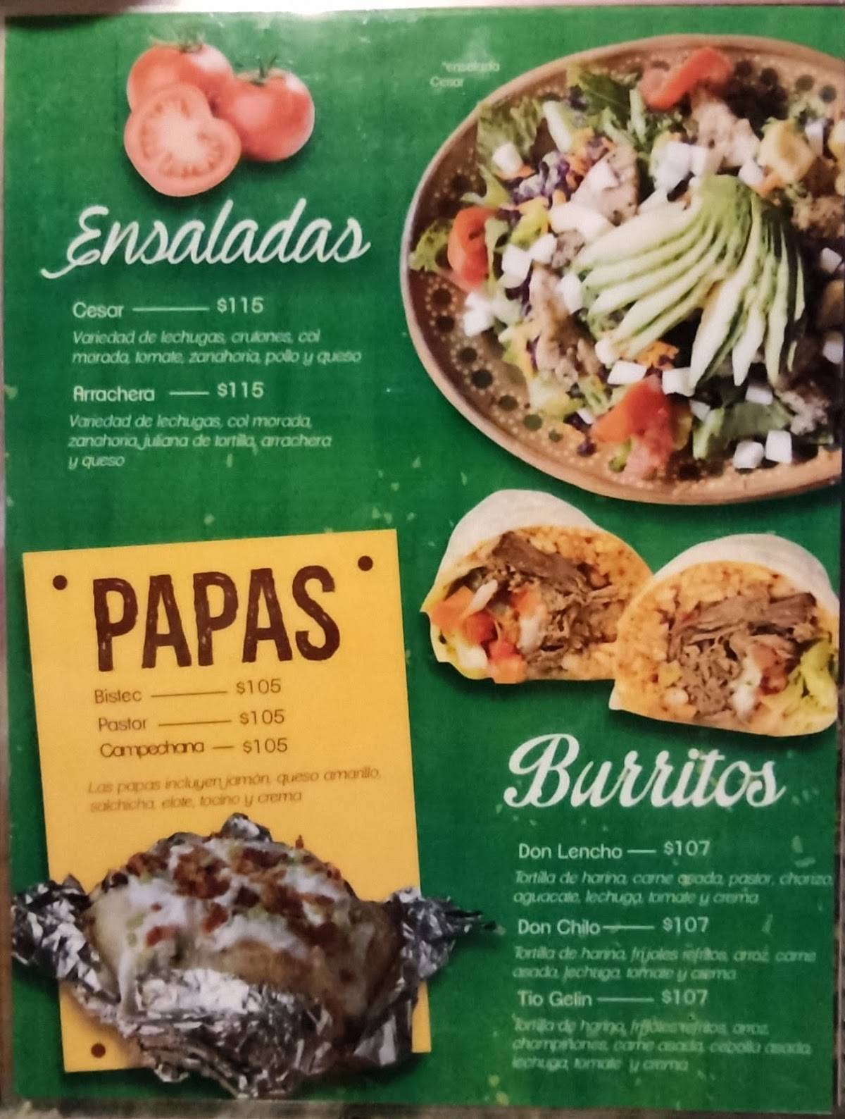 Menu at Los Adobes restaurant, Saltillo, Blvd. Eulalio Gutiérrez ...