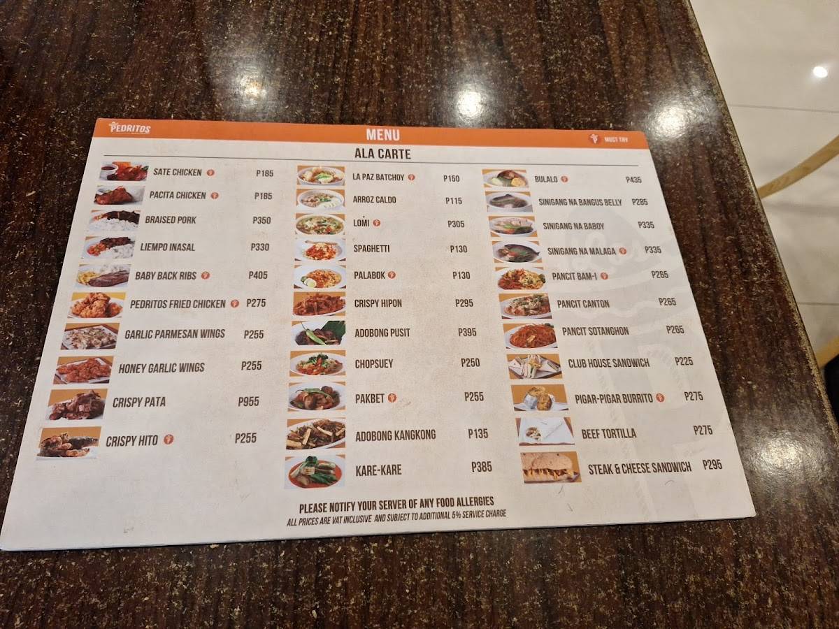 Menu at Los Pedritos - Tapuac restaurant, Dagupan