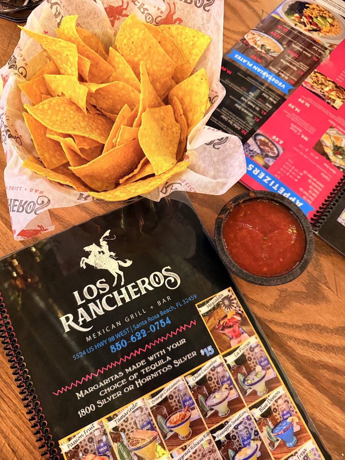 Menu at Los Ranchero’s Mexican Bar & Grill, Santa Rosa Beach