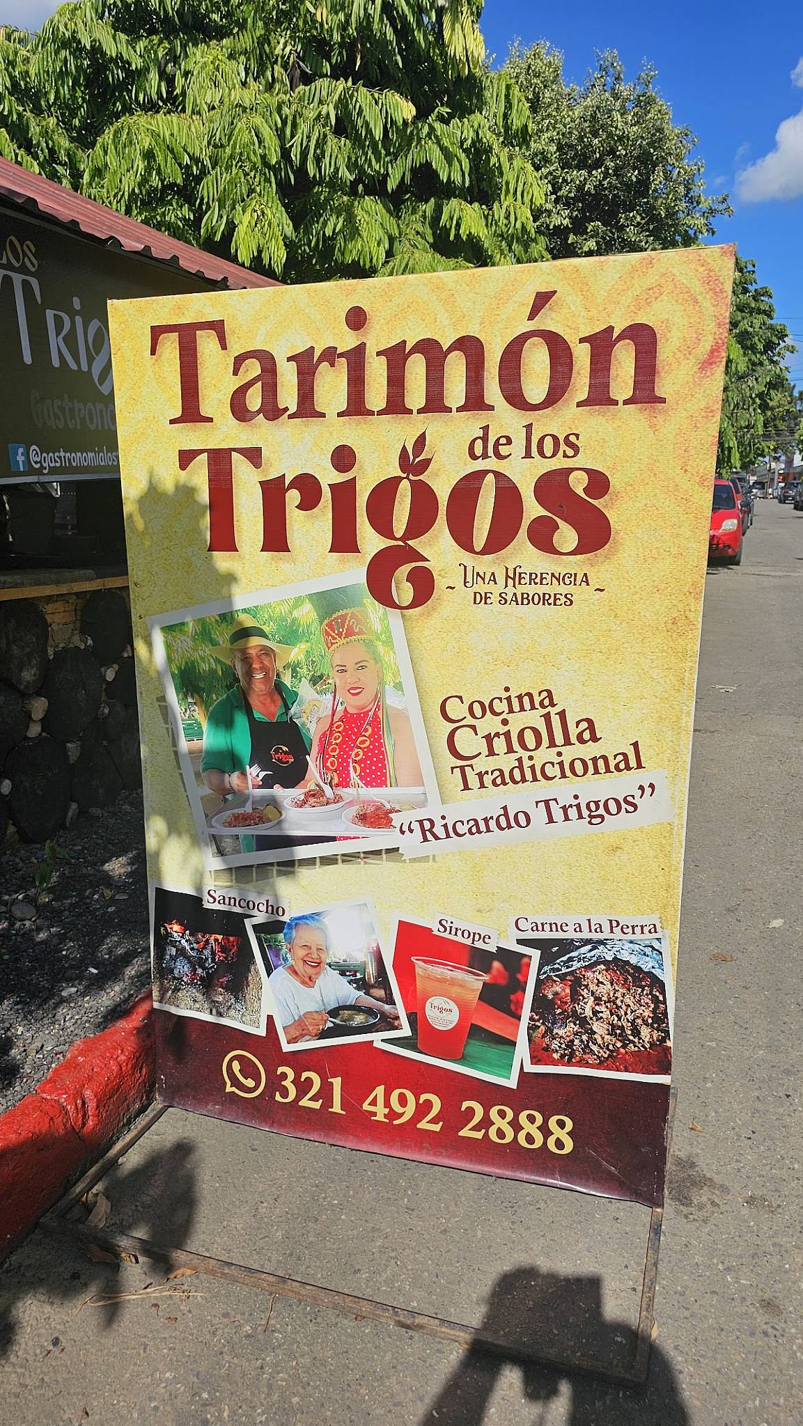 Carta del café Pan del Arroz Pacho Trigos, San Martín