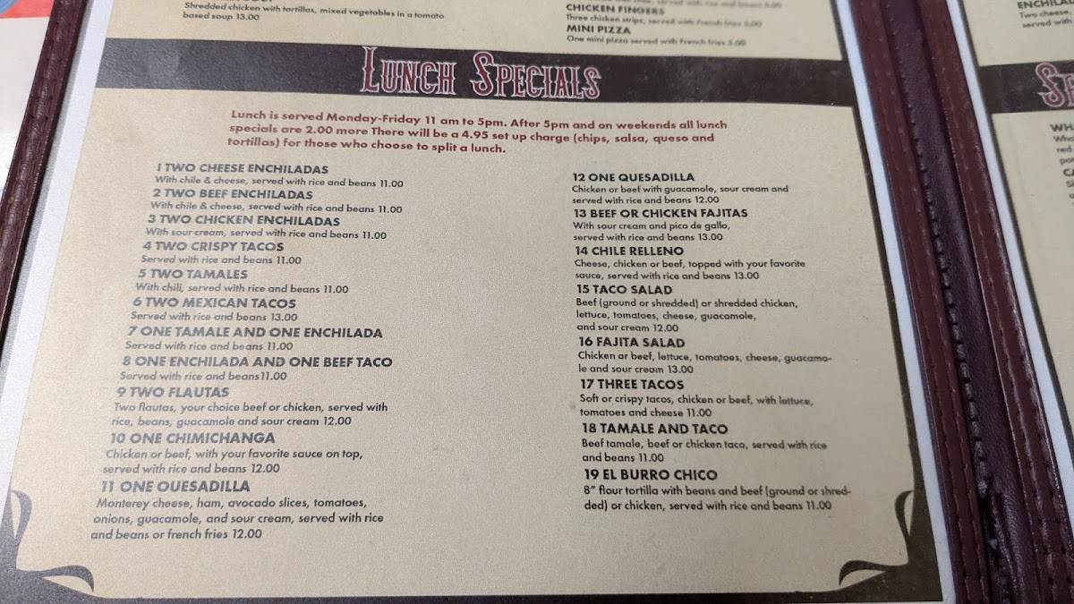 Menu at Los Vaqueros #4 restaurant, Midwest City, S Air Depot Blvd STE 2