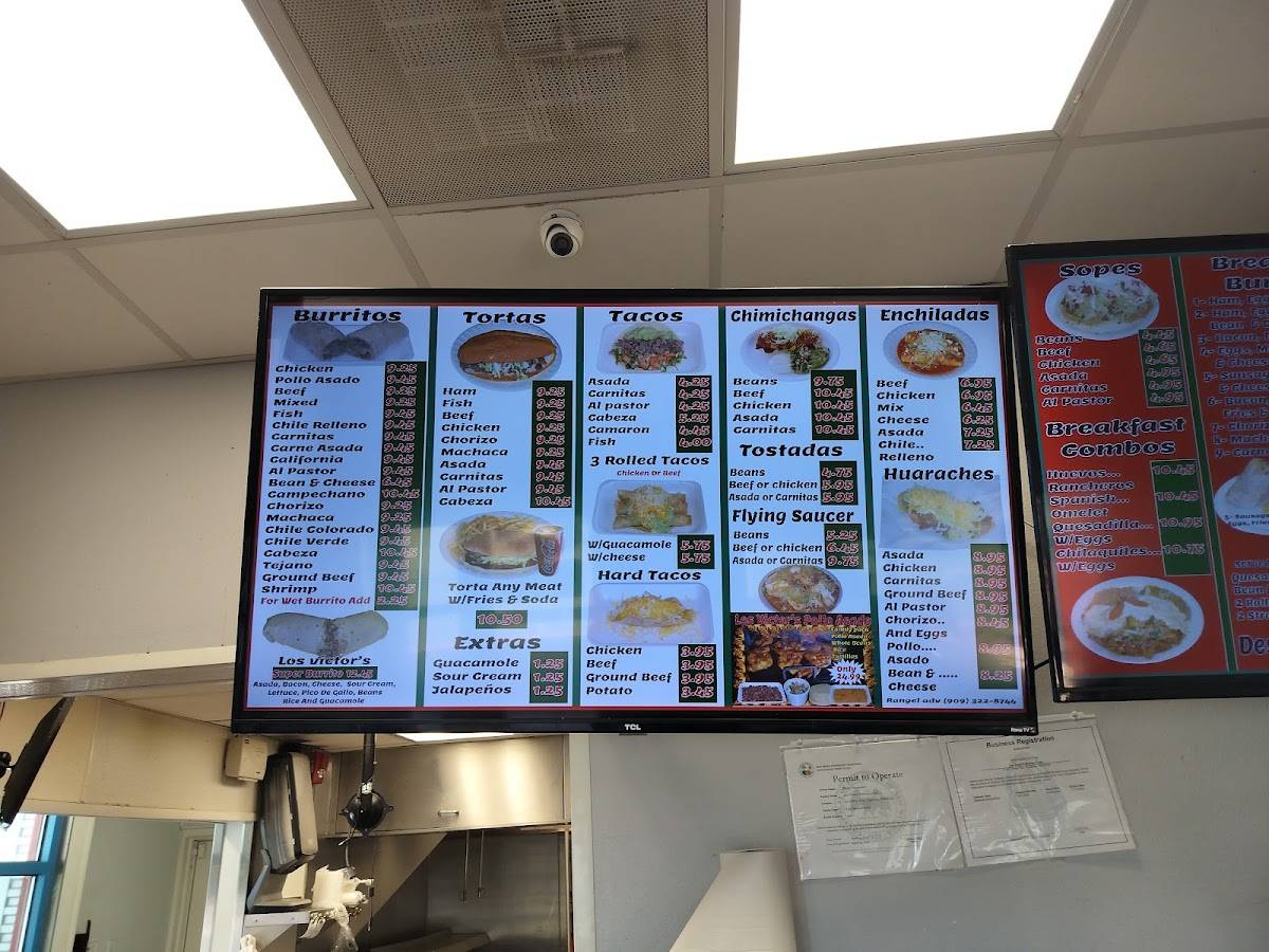 Menu at Los victor's Mexican food California style#10 restaurant, Española