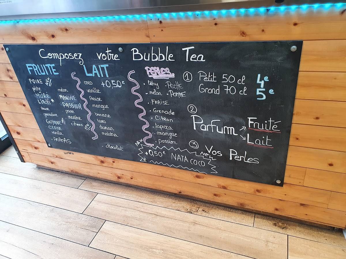 Menu au Lunchy bubble tea restaurant, Limoges