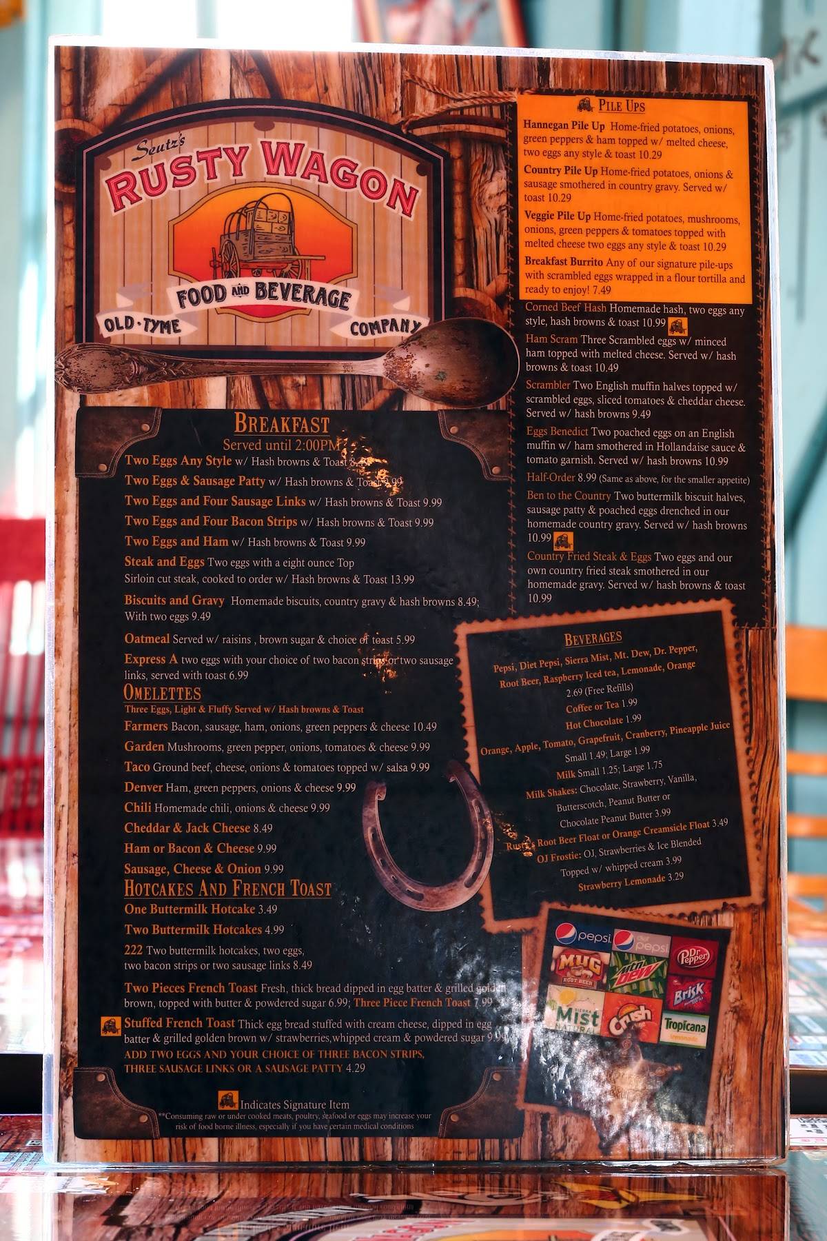 Menu at Rusty Wagon Old Tyme Food pub & bar, Lynden, Hannegan Rd