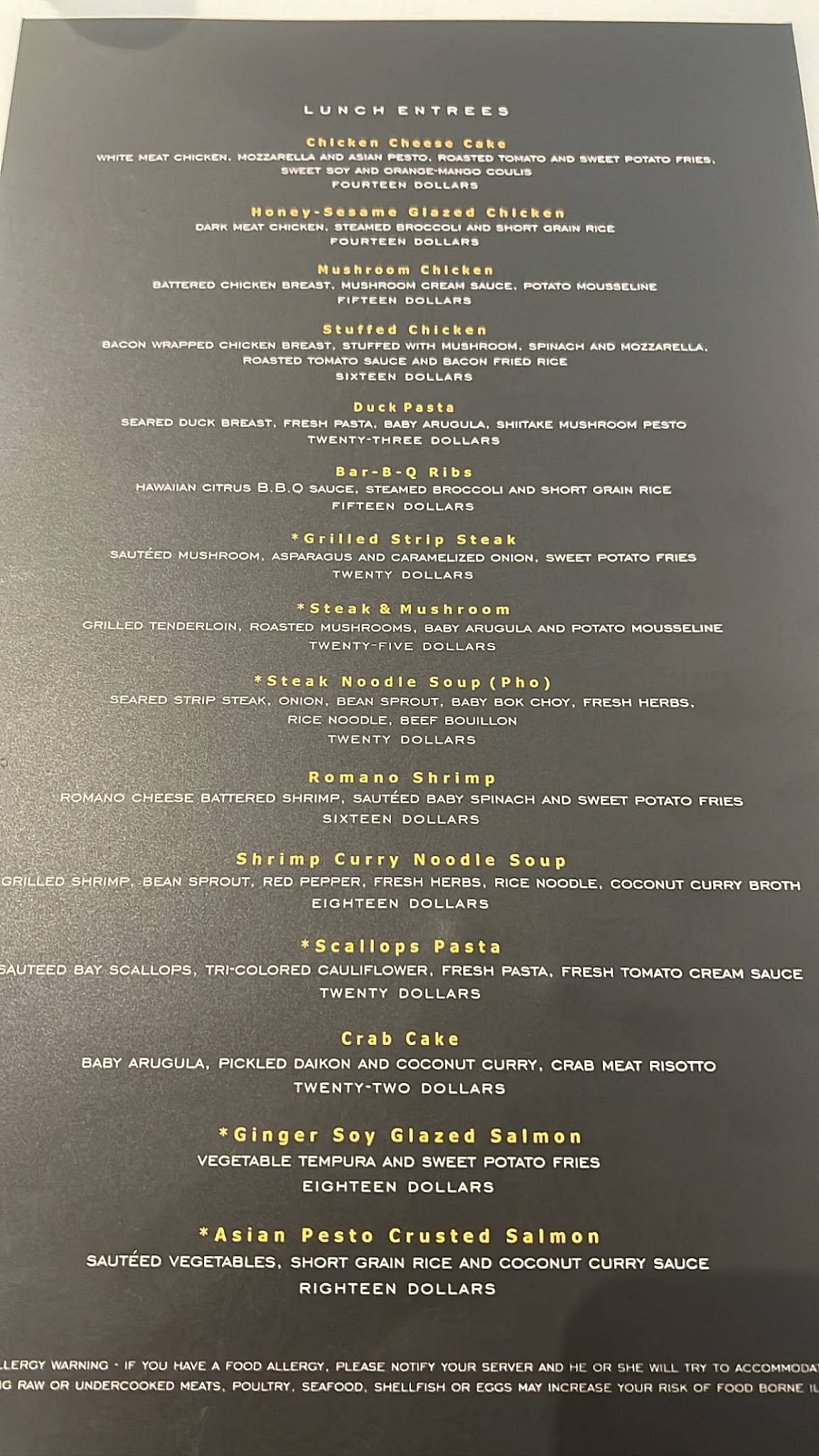 Menu at Wild Mango Restaurant and Bar-Legacy Village, Lyndhurst